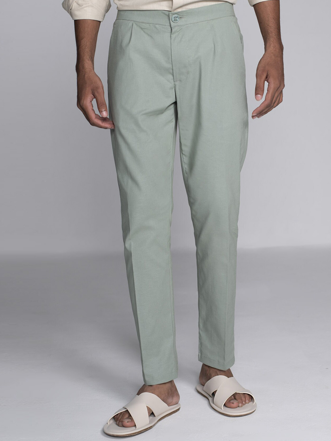 Buy Beyours Men Relaxed Mid Rise Linen Trousers - Trousers for Men ...