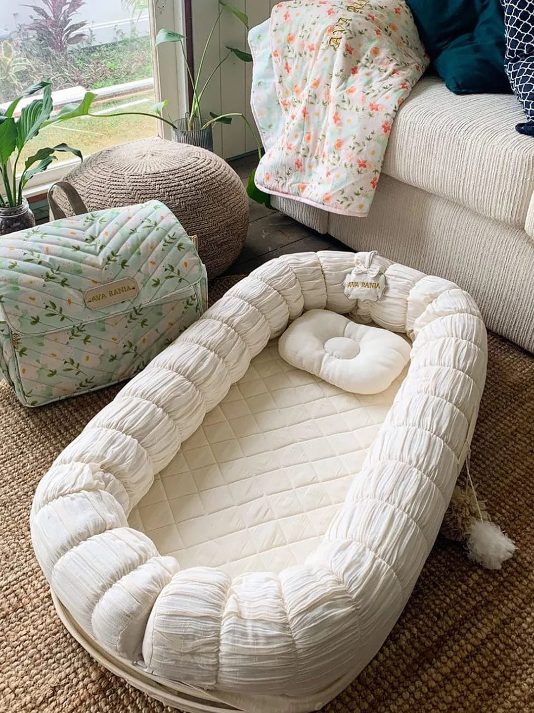 Buy Baby Jalebi Infants Sleep Cloud Baby Nest Bed Set Beige - Baby Bed ...