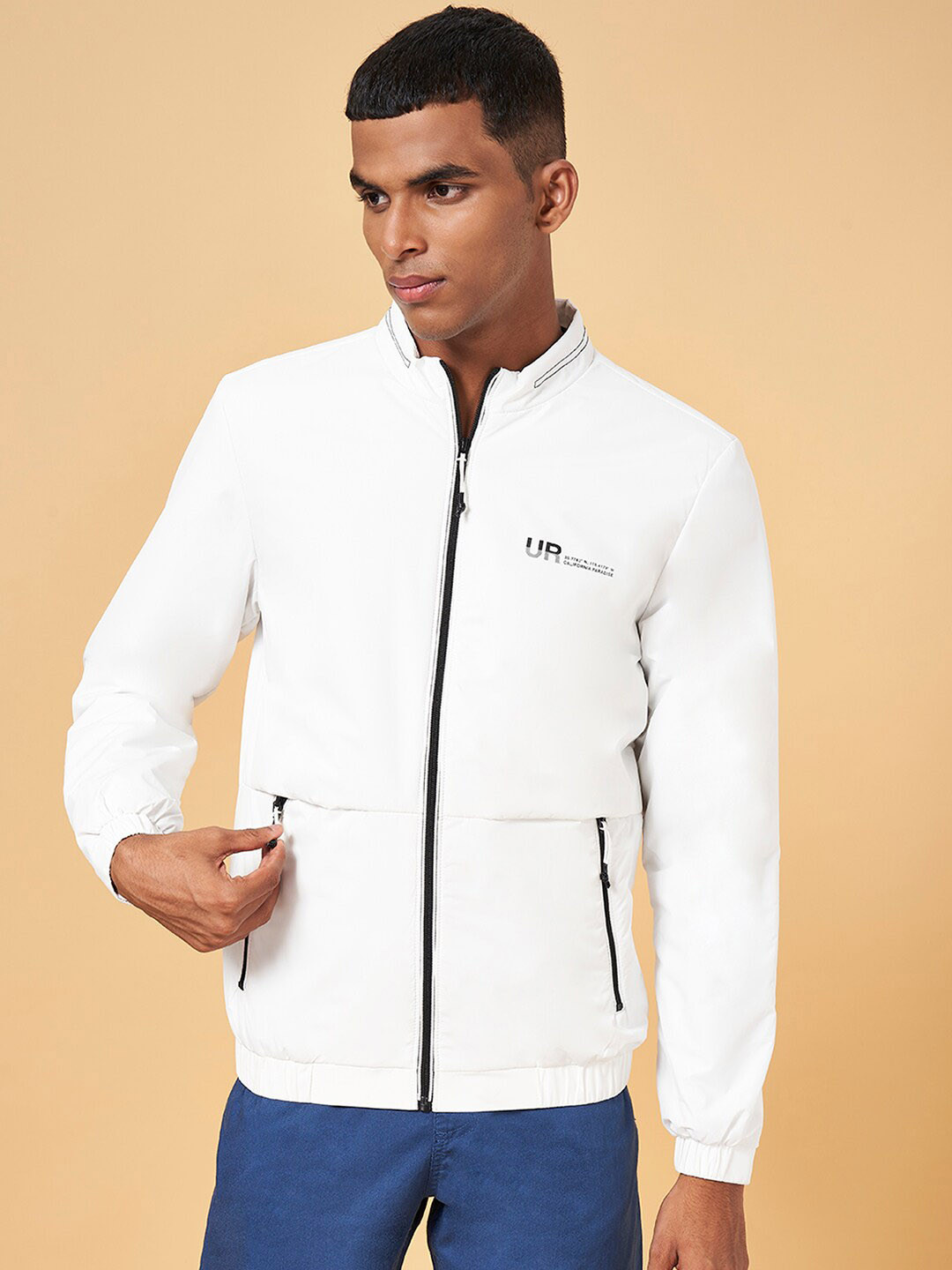 Buy Urban Ranger By Pantaloons Mandarin Collar Bomber Jacket - Jackets ...