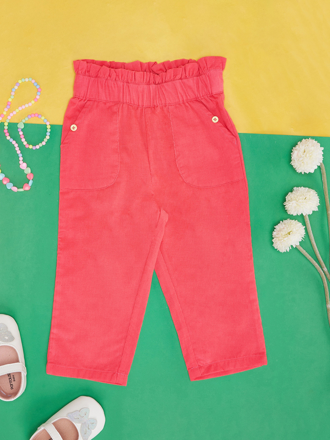 Buy Pantaloons Baby Girls Cotton Regular Trousers - Trousers for Girls ...