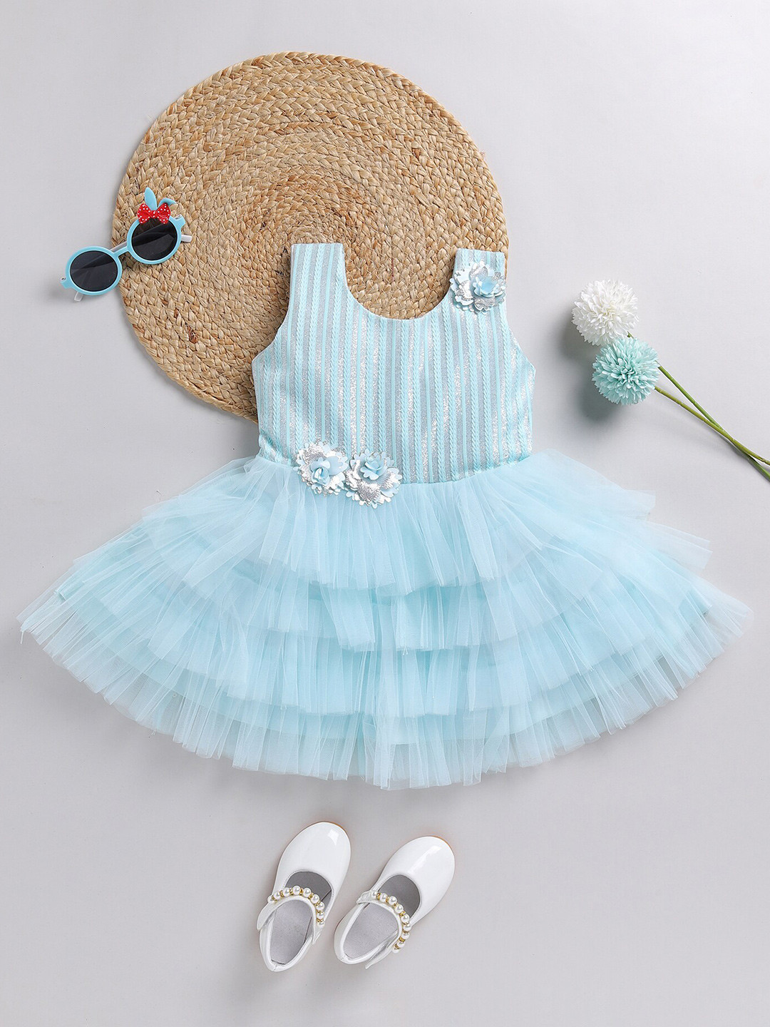 Buy SmartRAHO Girls Embellished Net Fit & Flare Dress - Dresses for ...