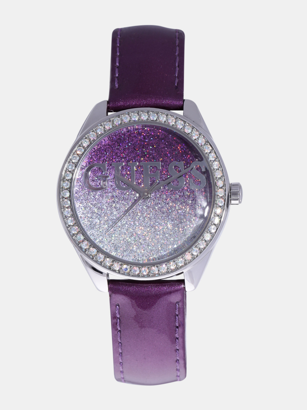 Buy GUESS Women Silver Toned & Purple Analogue Watch W0823L4_OR ...