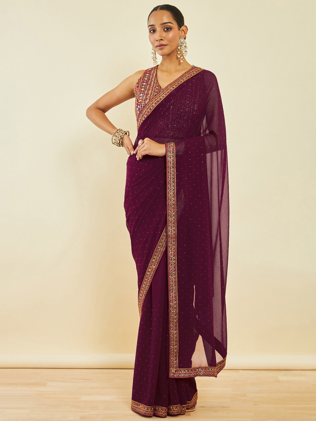 Buy Soch Embellished Embroidered Saree - Sarees for Women 24240018 | Myntra