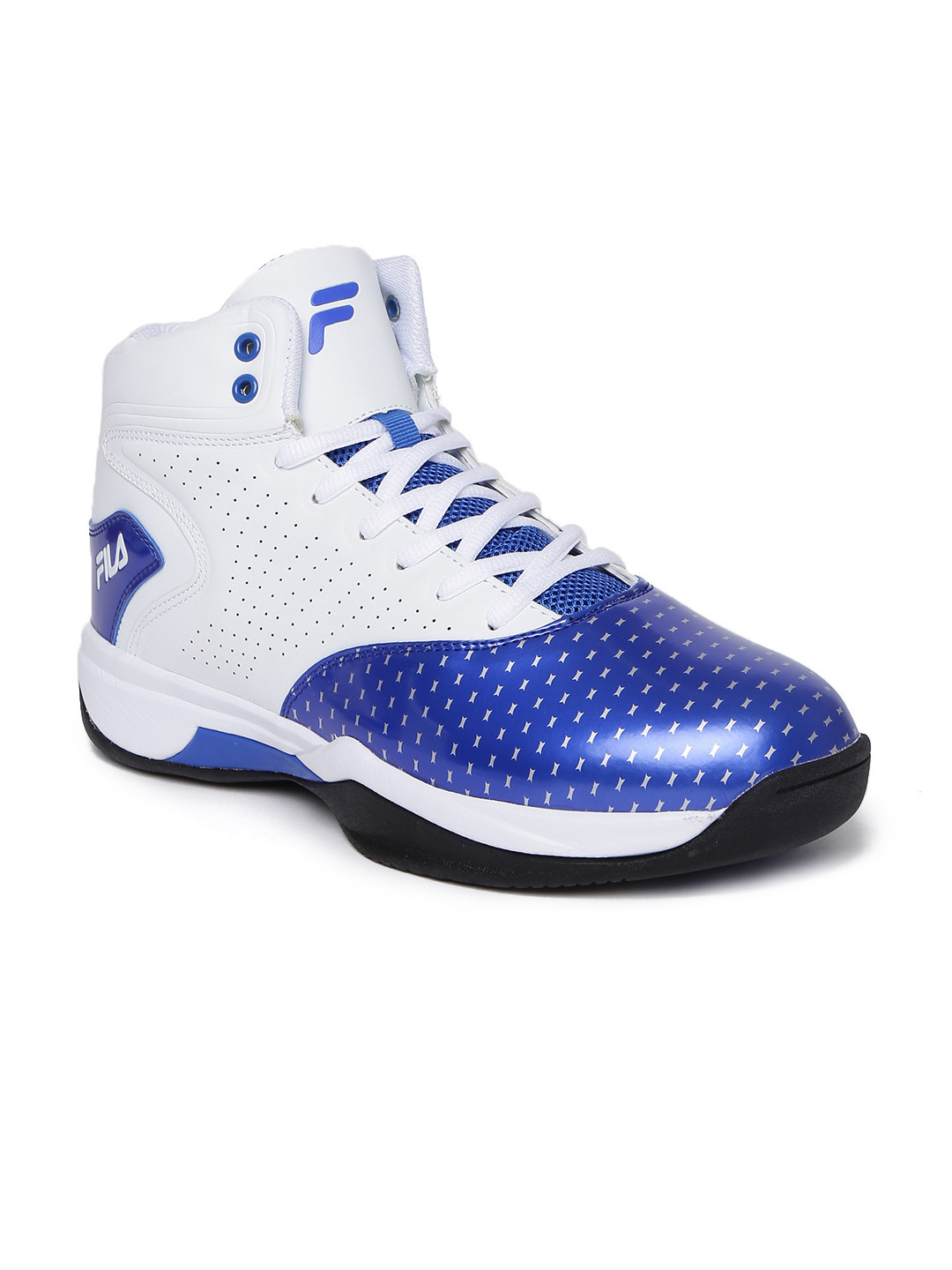 Buy FILA Men Blue & White Printed LEGACY Non Marking Basketball Shoes ...