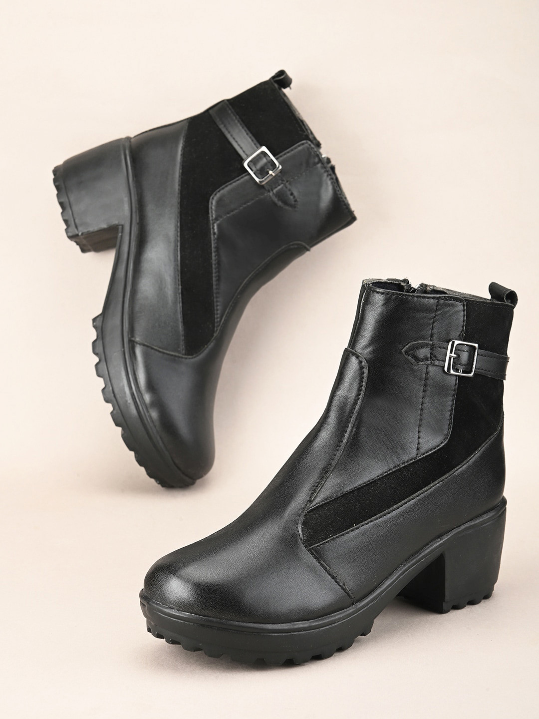 Buy Longwalk Women Heeled Mid Top Chunky Boots - Boots for Women ...