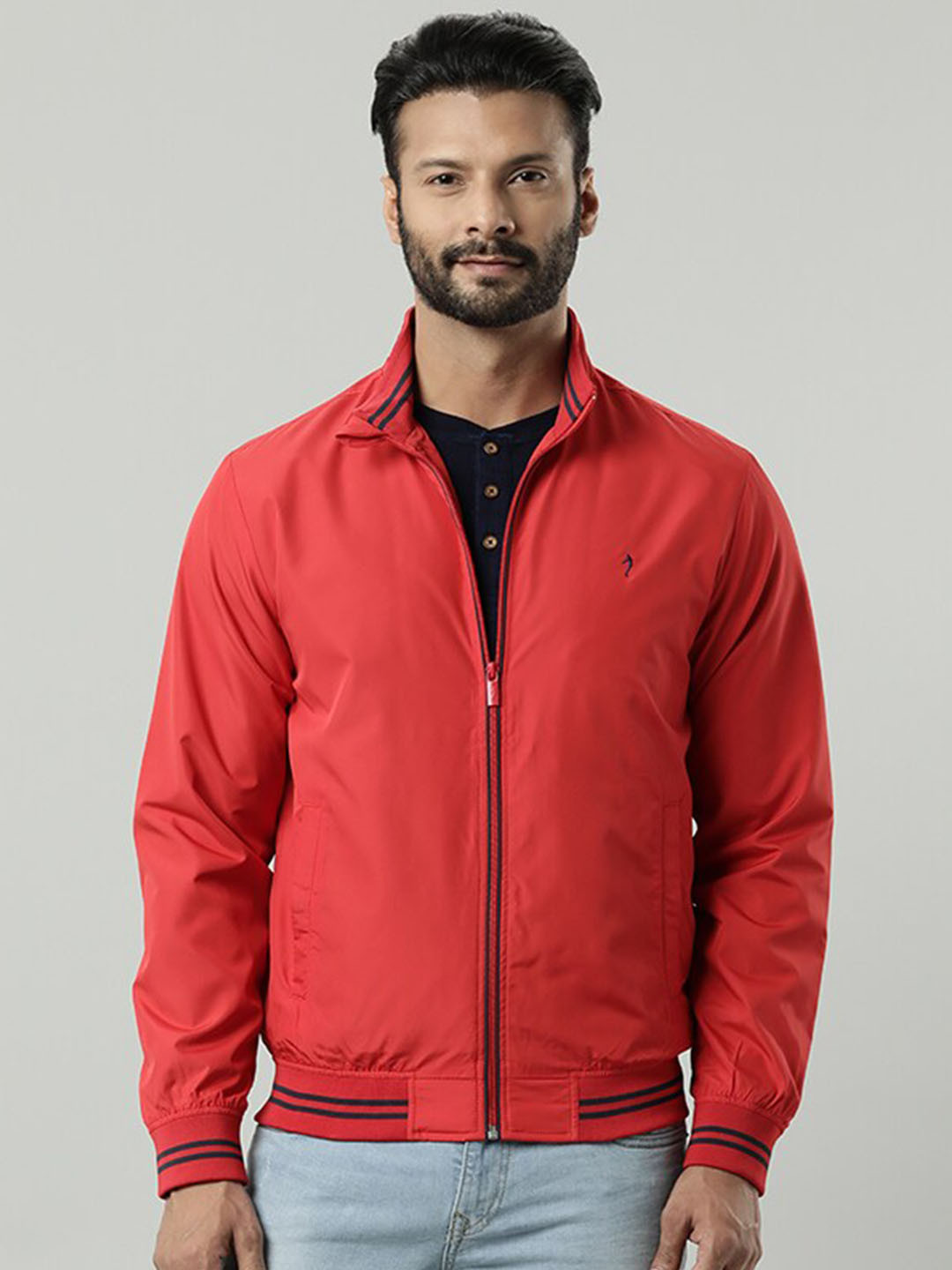 Buy Indian Terrain Mock Collar Lightweight Bomber - Jackets for Men ...