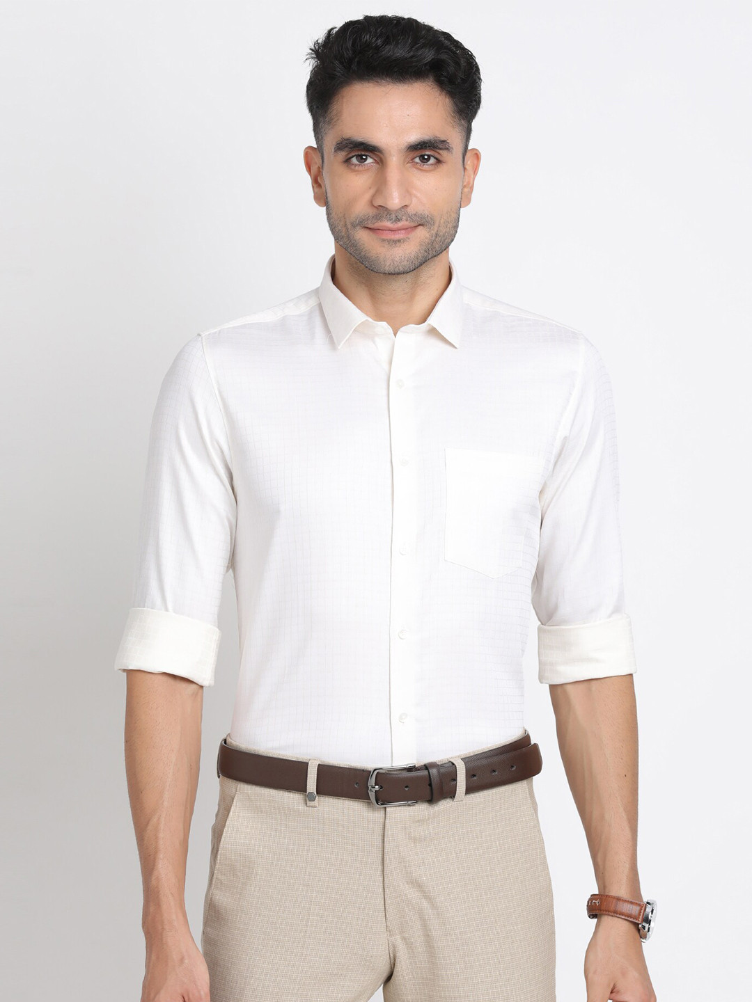 Buy Turtle Checked Modern Slim Fit Pure Cotton Formal Shirt - Shirts ...