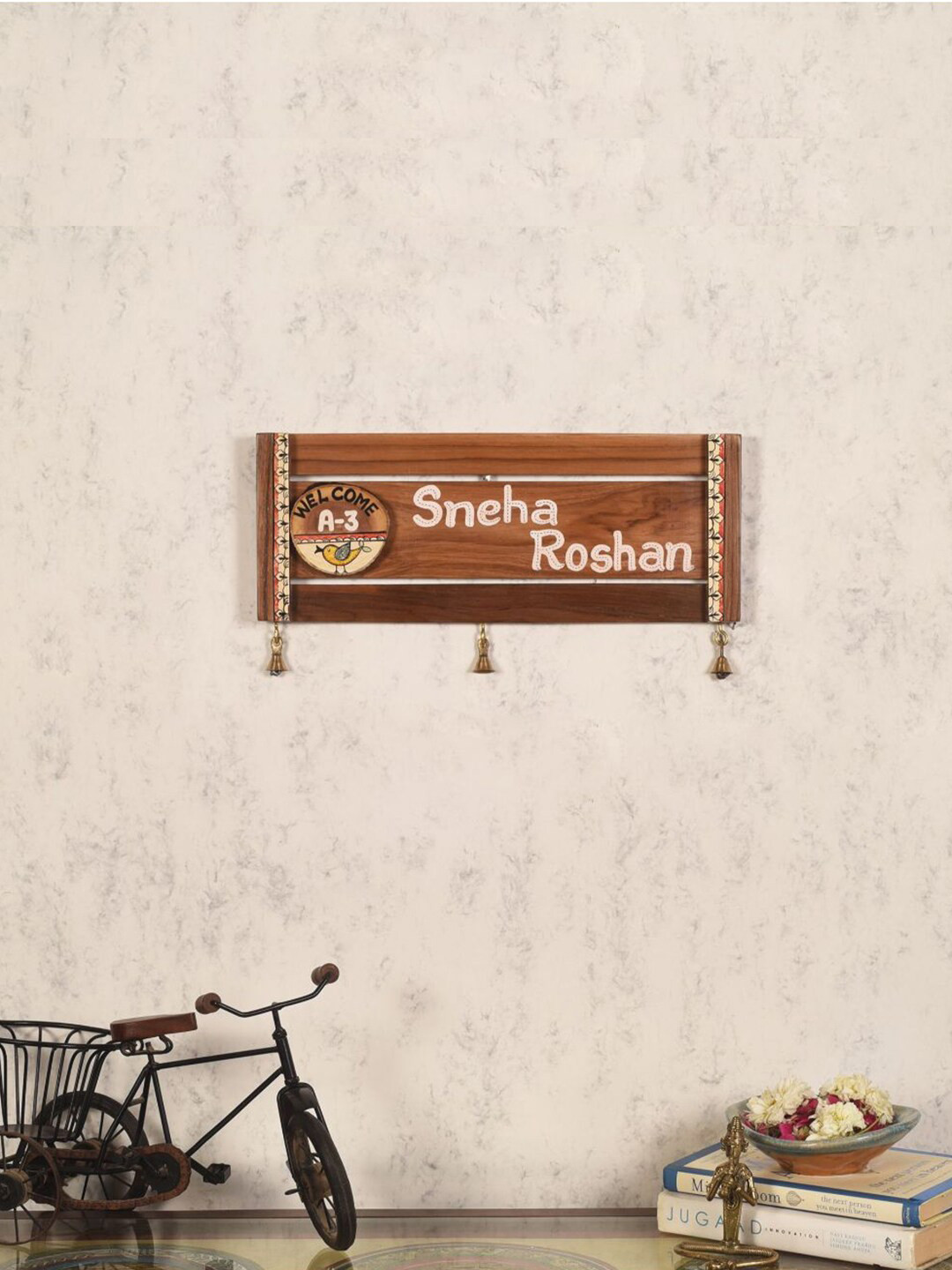 Buy AAKRITI ART CREATIONS Brown & White Serenade Signatures Nameplate ...