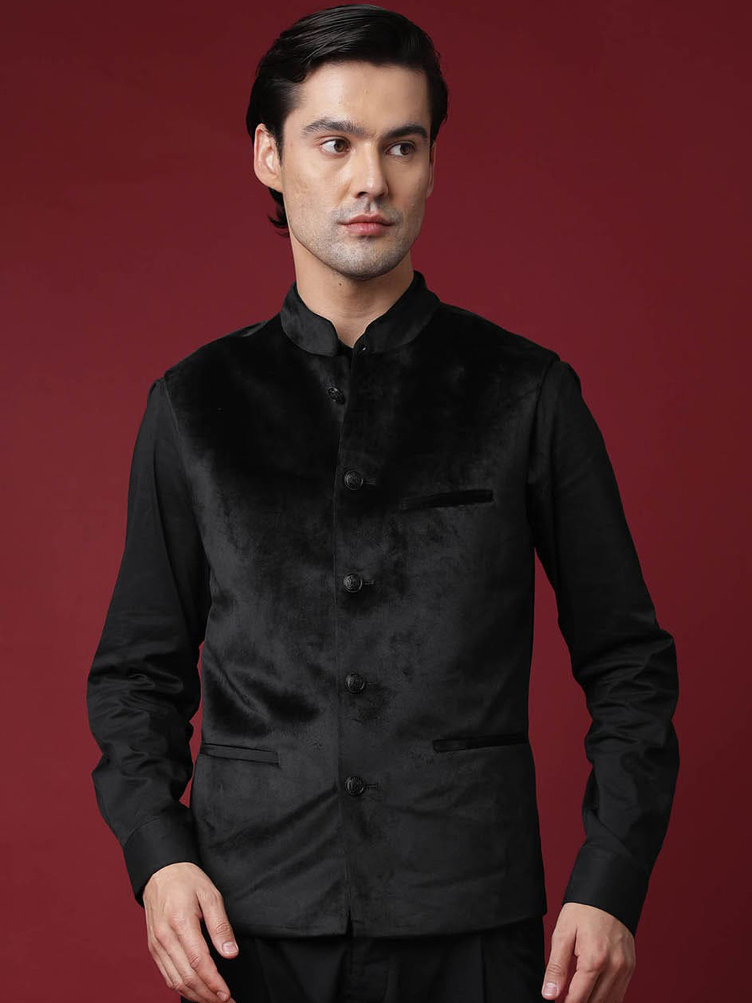 Buy RARE RABBIT Mandarin Collar Nehru Jacket - Nehru Jackets for Men ...