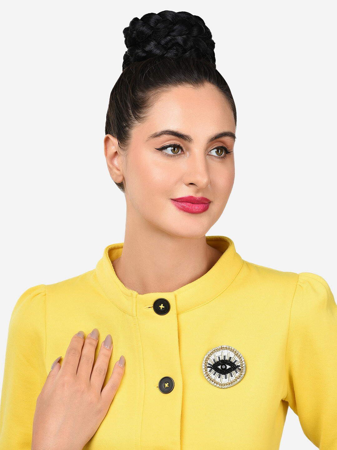 Buy AMI Stone Studded & Beaded Evil Eye Charm Brooch - Brooch for Women ...