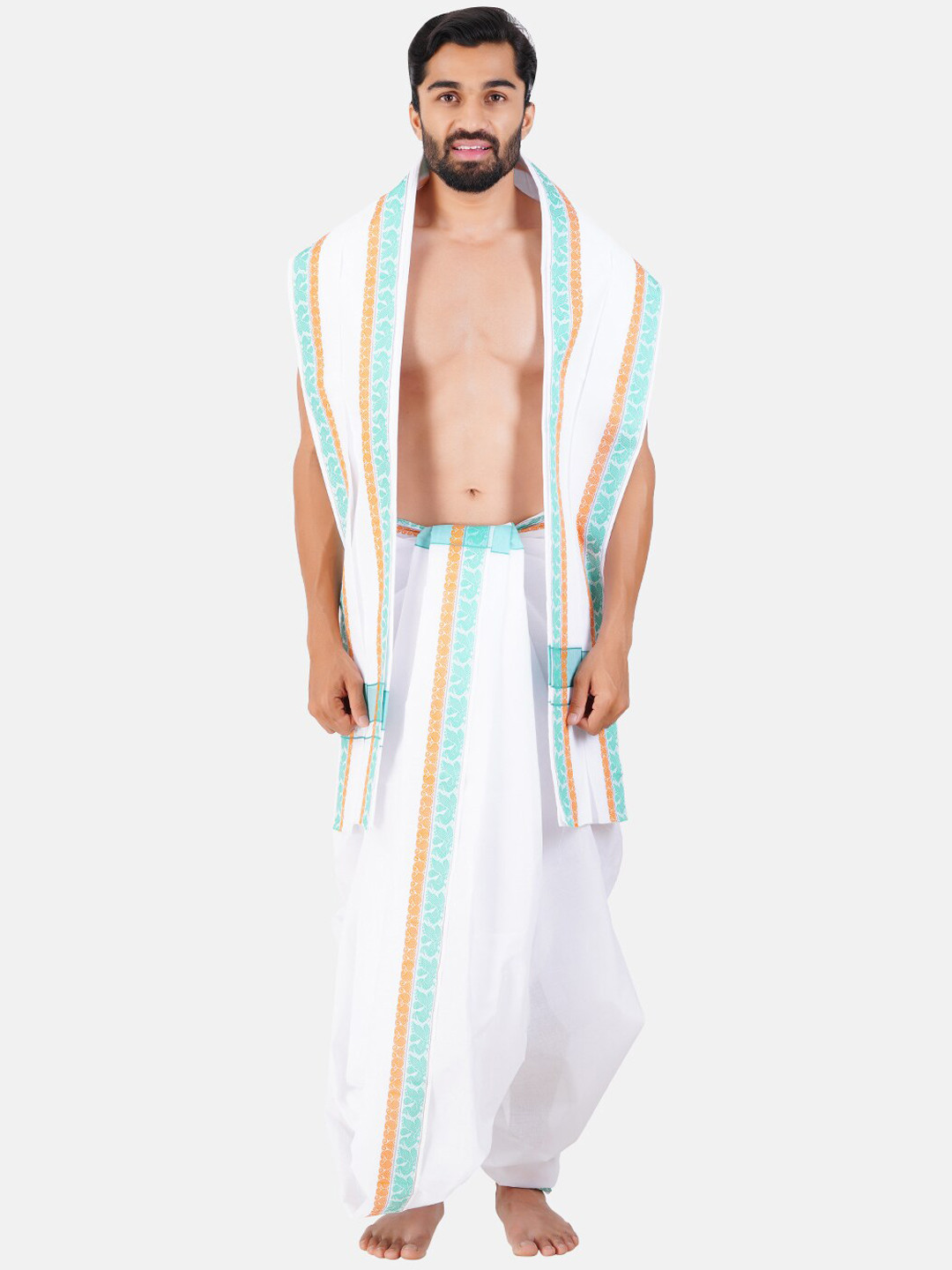Buy Ramraj Cotton Dhoti With Angavasthram - Dhotis for Men 24263940 ...
