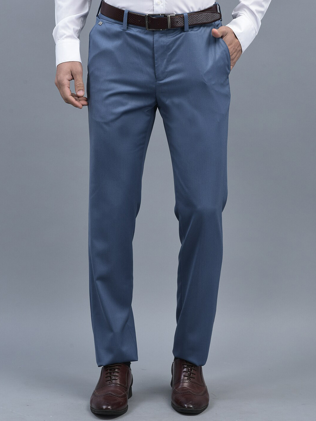 Buy CANOE Men Smart Mid Rise Easy Wash Formal Trousers - Trousers for ...