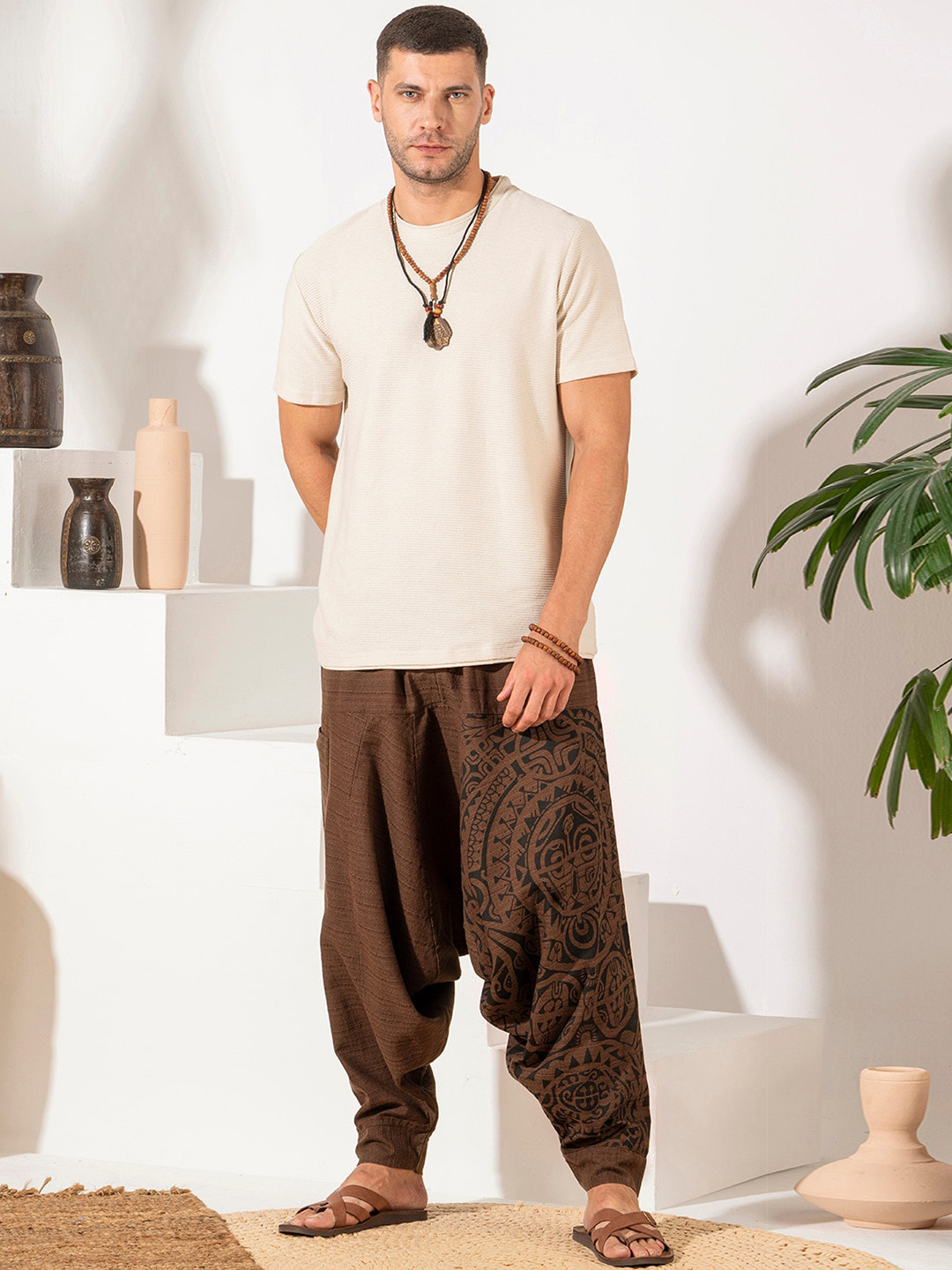 Buy The Veshti Company Men Tribal Printed Pure Cotton Loose Fit Harem ...