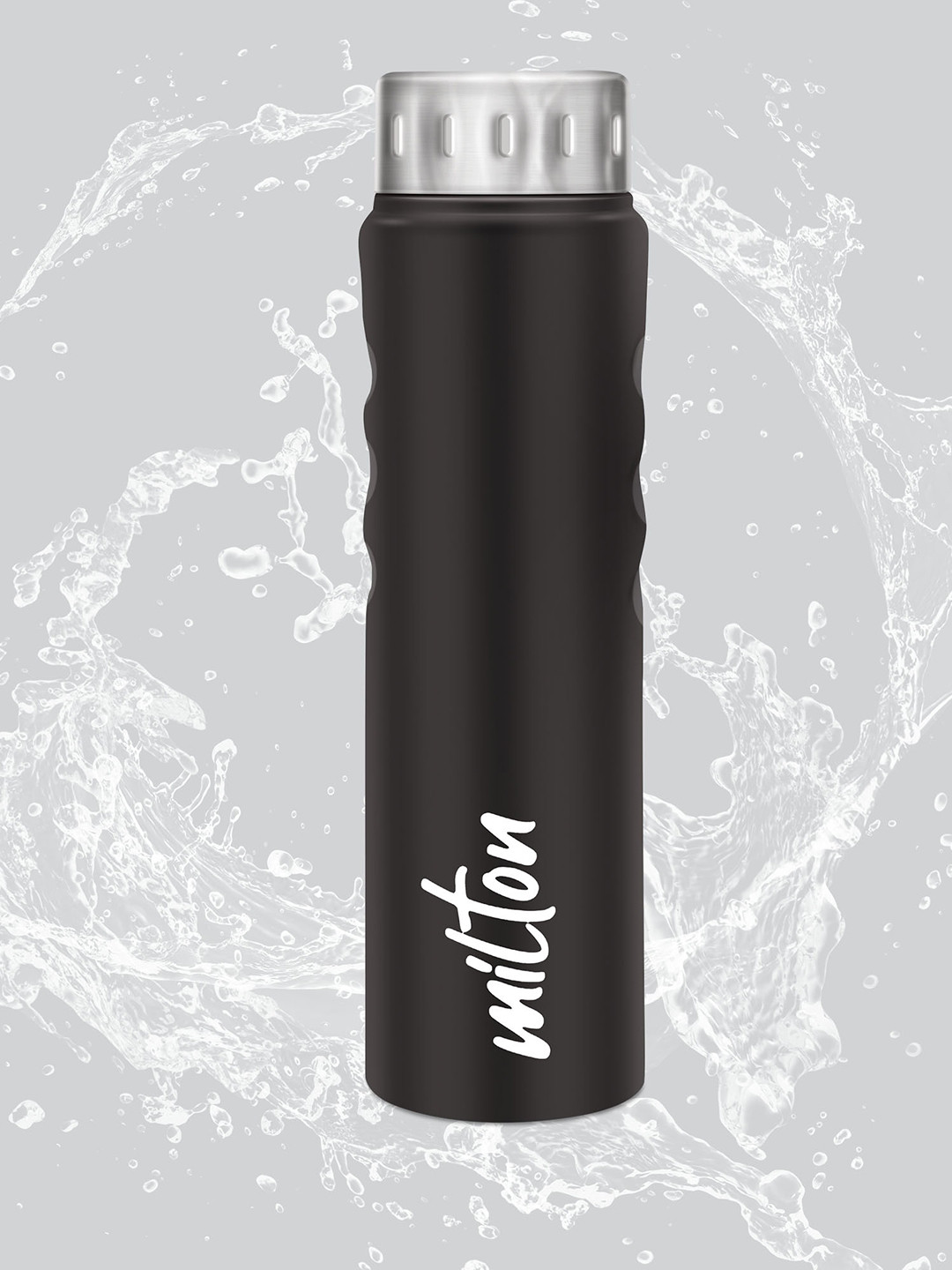 Buy Milton Stream 1000 Black Single Walled Stainless Steel Water Bottle ...