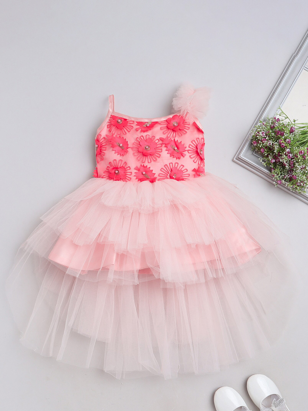 Buy MANY FROCKS & Embellished Net Fit & Flare Dress - Dresses for Girls ...