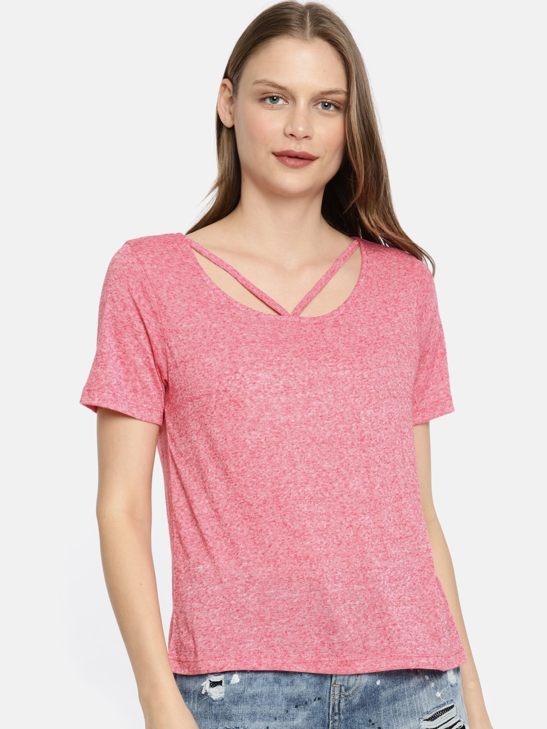 Buy ONLY Women Pink Solid Top - Tops for Women 2427223 | Myntra