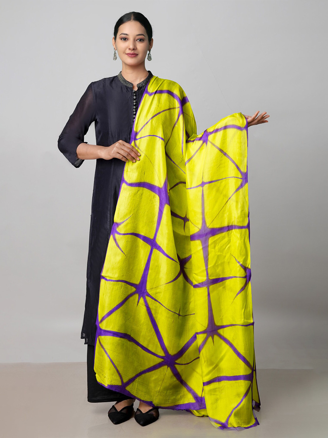 Buy Unnati Silks Handloom Clamp Dyeing - Dupatta for Women 24274166 ...