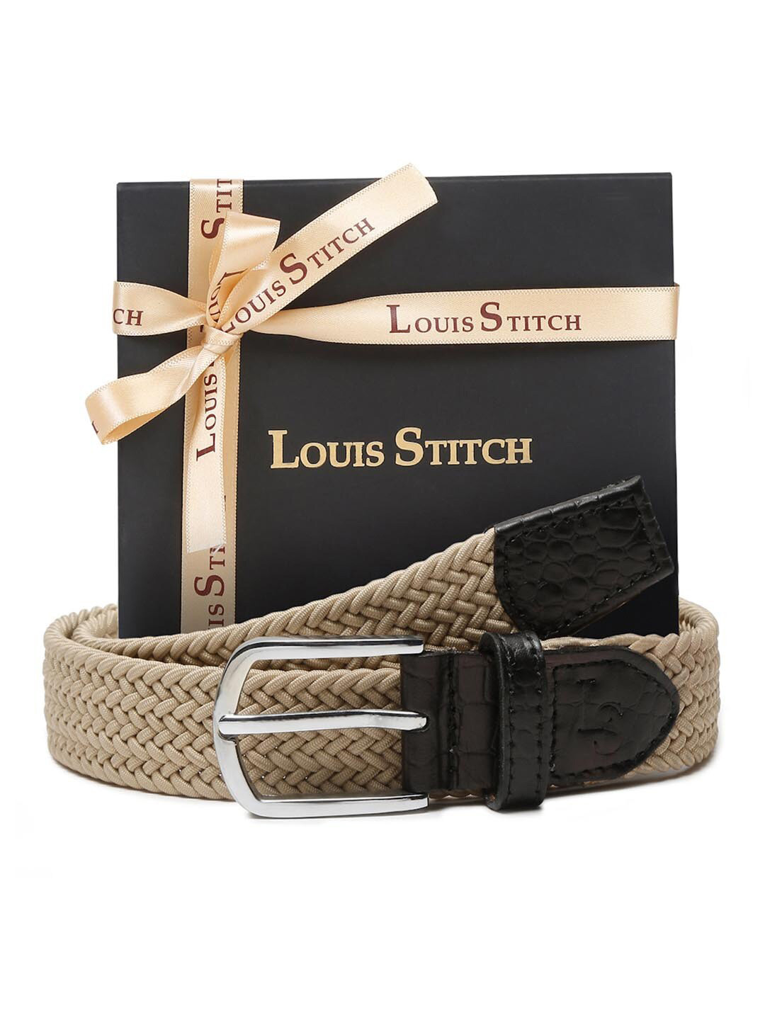 Buy LOUIS STITCH Men Braided Stretchable Belt With Leather End - Belts ...
