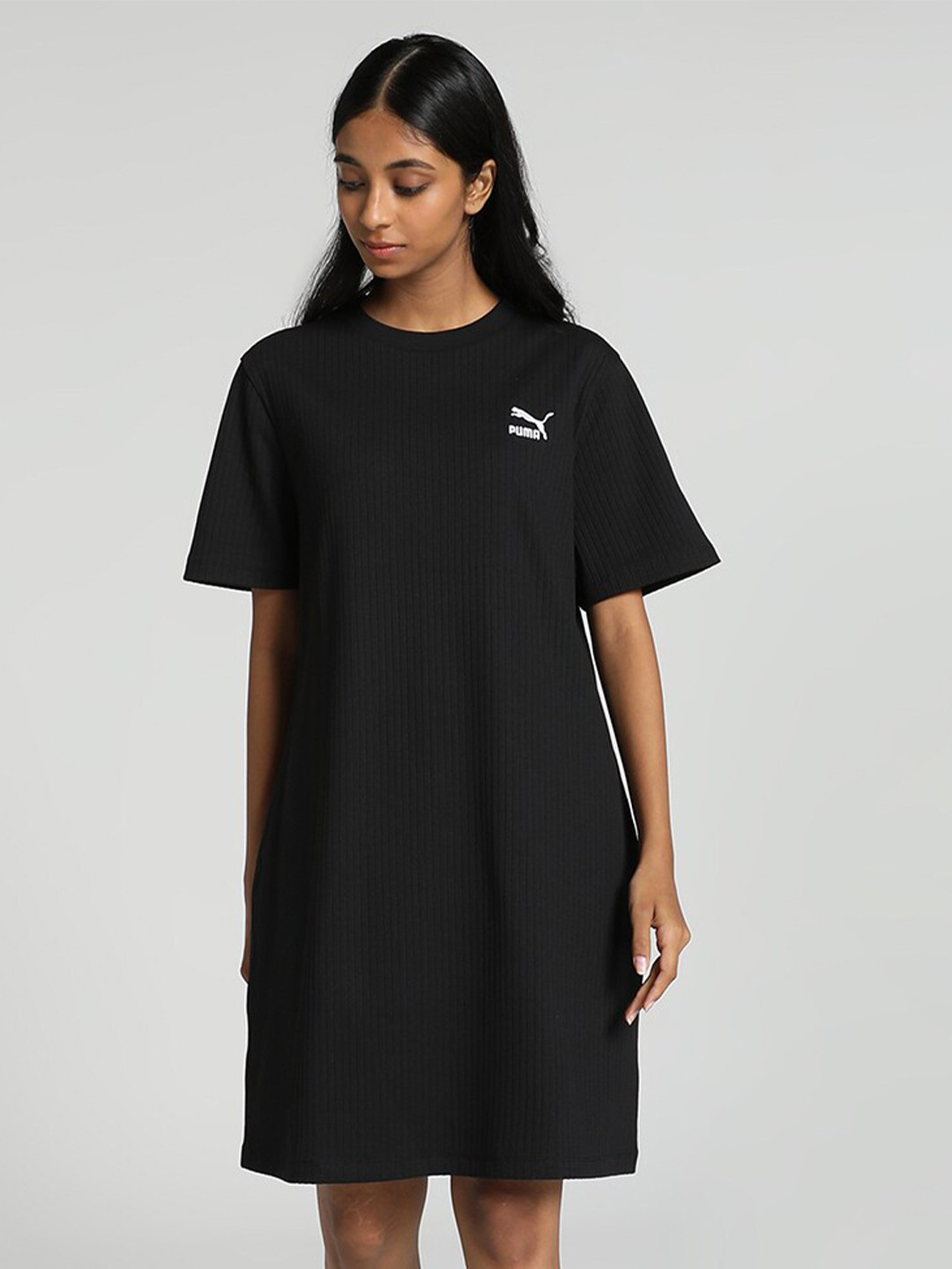 Buy Puma Classics Ribbed Logo Printed Dress - Dresses for Women ...