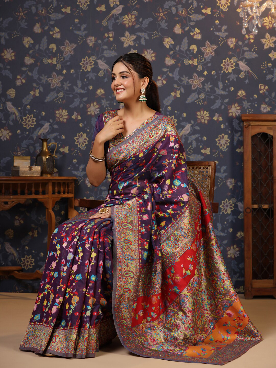 Buy House Of Pataudi Ethnic Motif Woven Design Saree - Sarees for Women ...