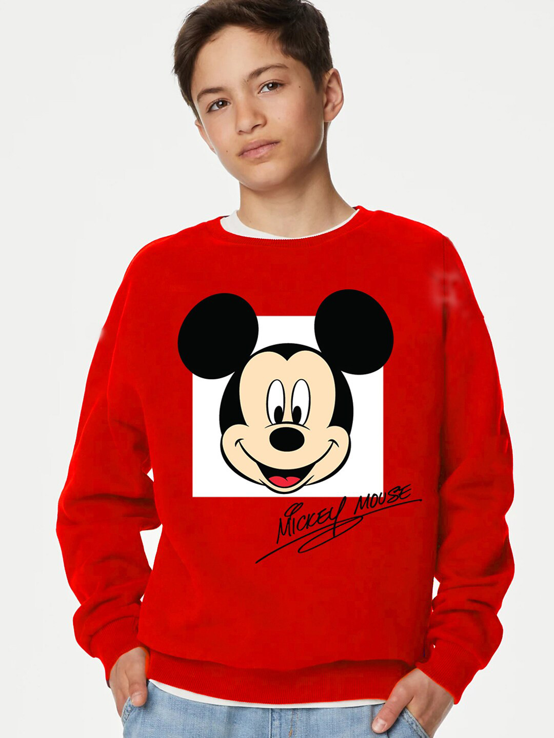 Buy KINSEY Boys Mickey Mouse Printed Sweatshirt - Sweatshirts for Boys ...
