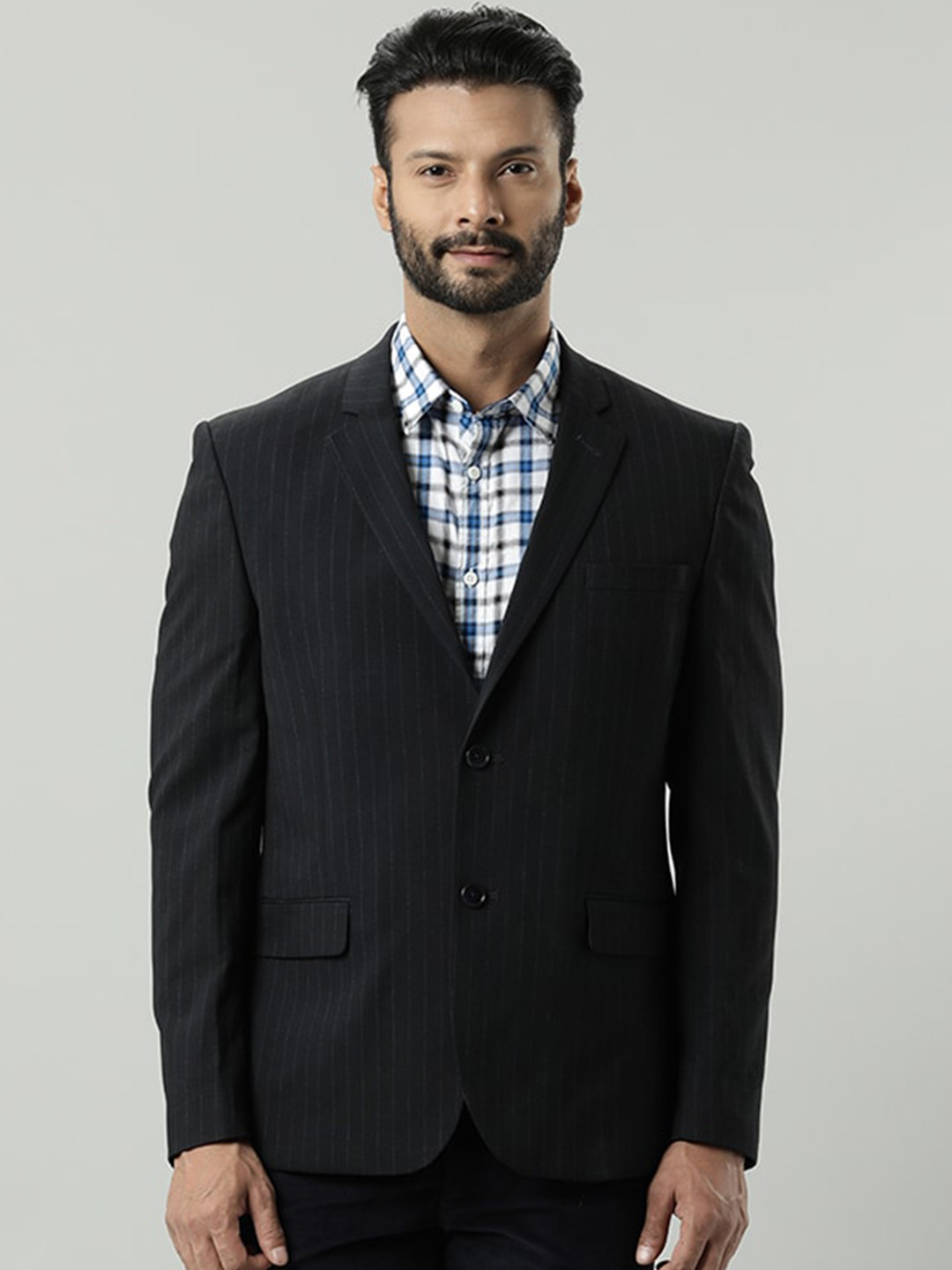 Buy Indian Terrain Striped Single Breasted Formal Blazer - Blazers for ...