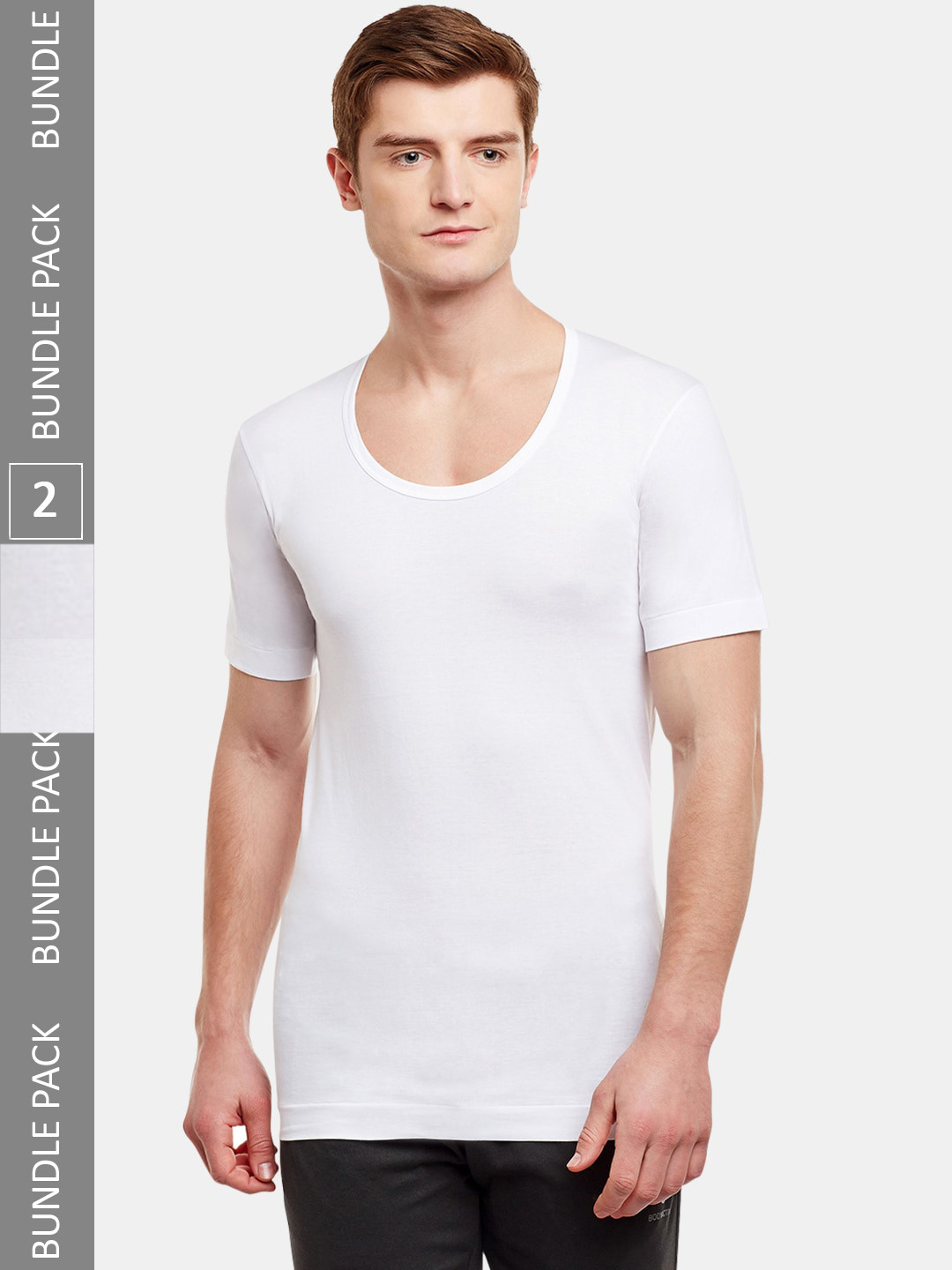 Buy BODYX Pack Of 2 Cotton Half Sleeve Innerwear Vests - Innerwear ...