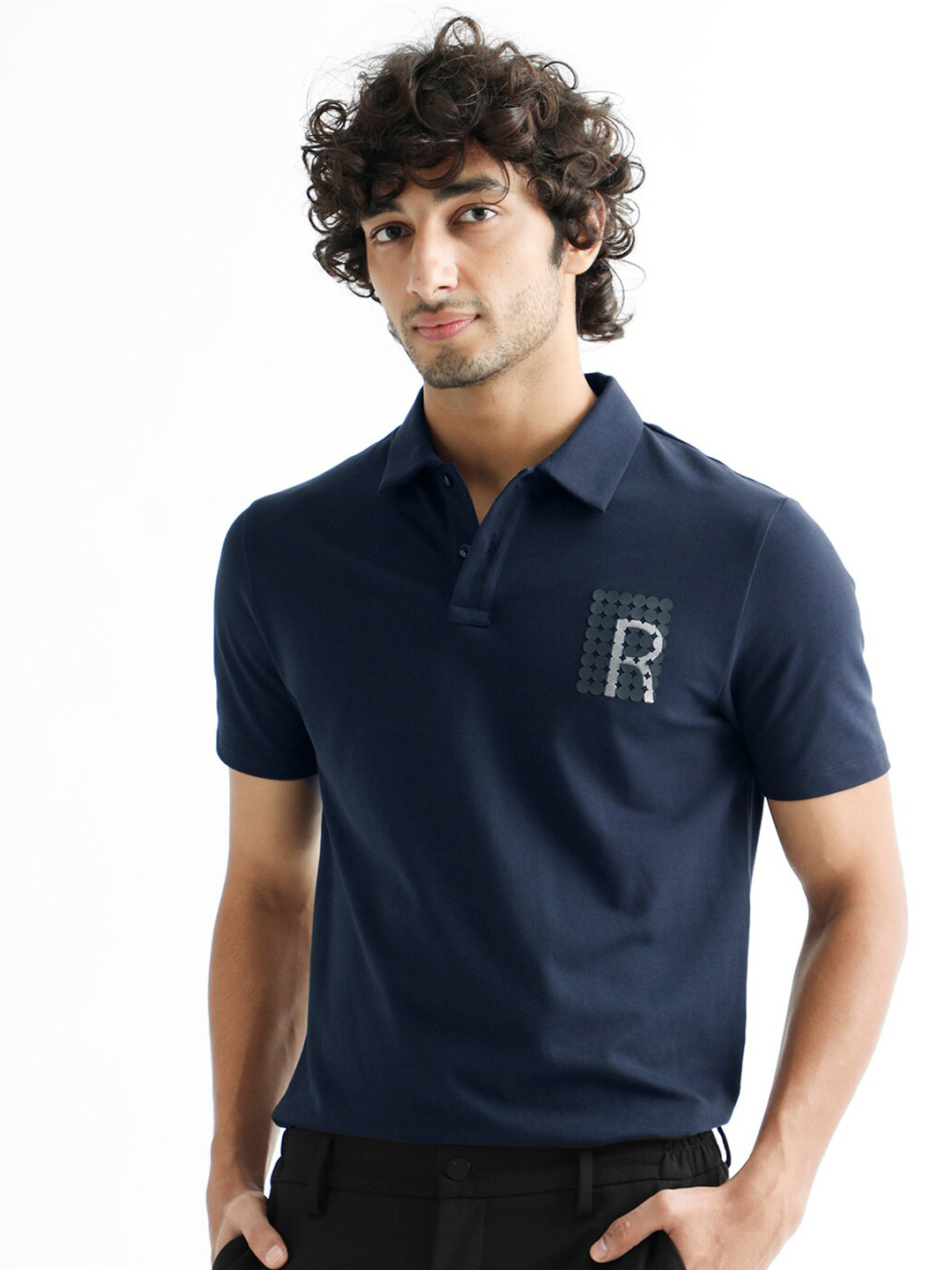 Buy RARE RABBIT Men Poka Polo Collar Slim Fit Cotton T Shirt - Tshirts ...