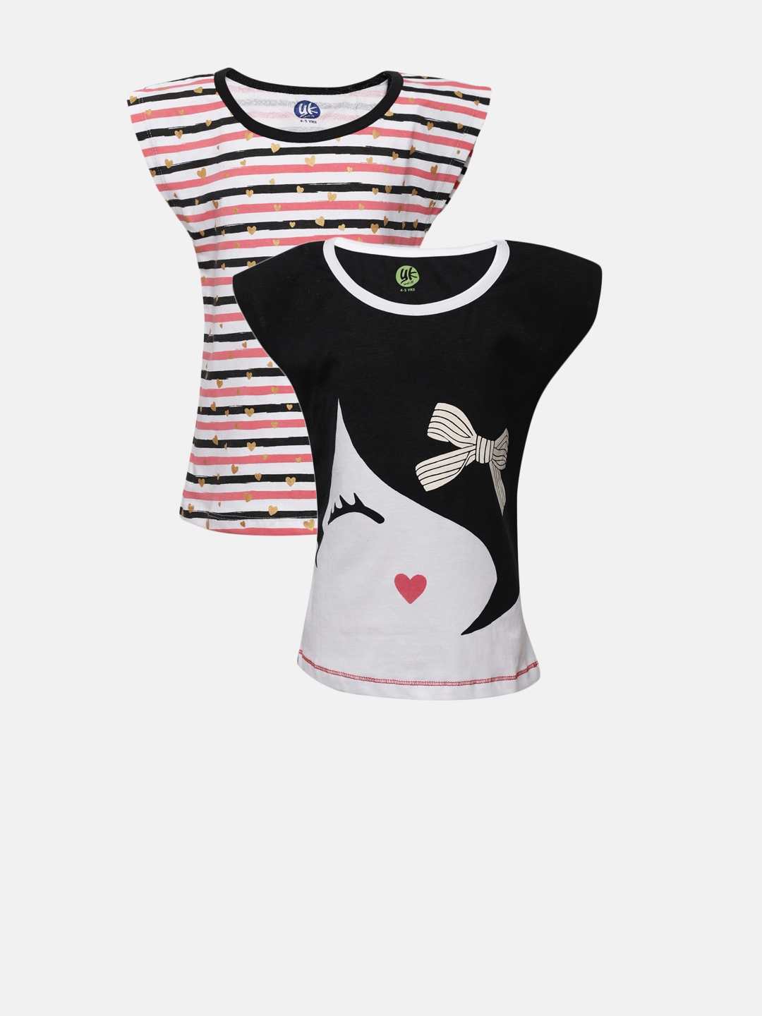 Buy Yk Girls Pack Of 2 Pure Cotton T Shirts Tshirts For Girls 2429035 Myntra