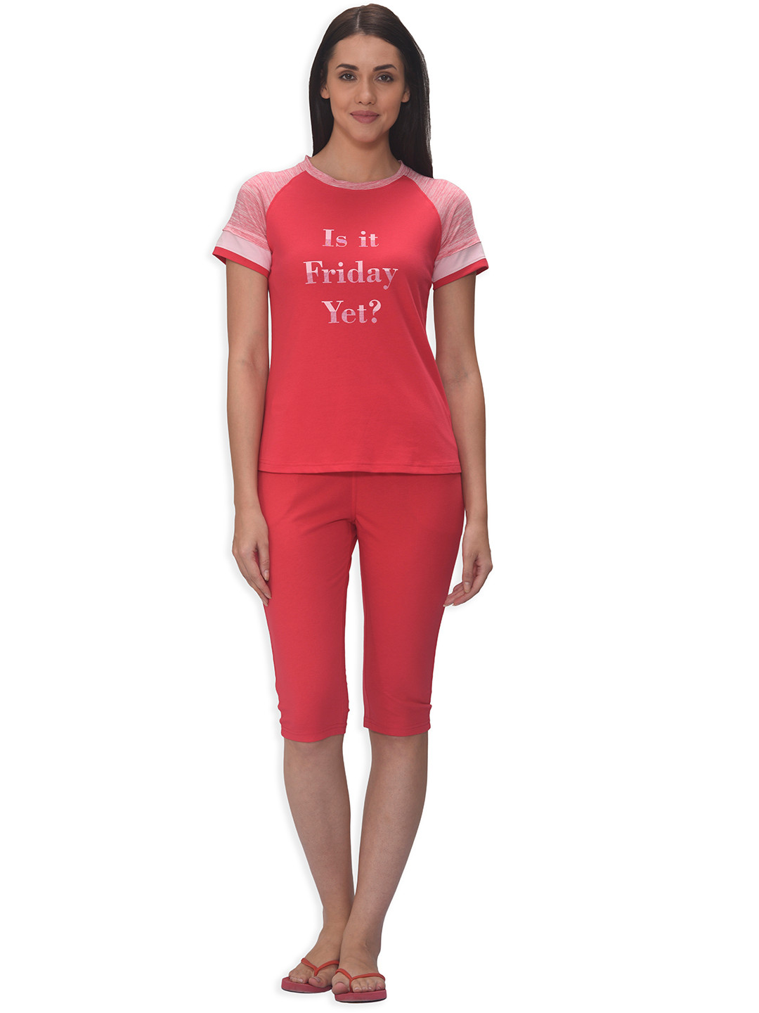 Buy Sweet Dreams Women Red Printed Night Suit 216718 - Night Suits for ...