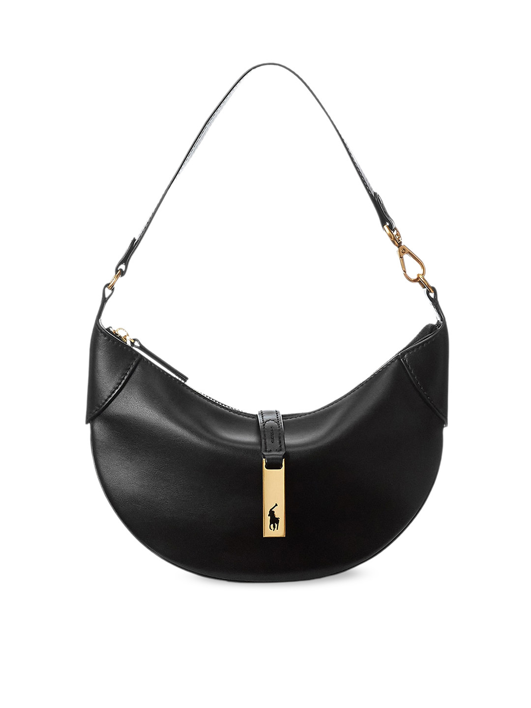 Buy Polo Ralph Lauren Half Moon Leather Hobo Bag - Handbags for Women ...