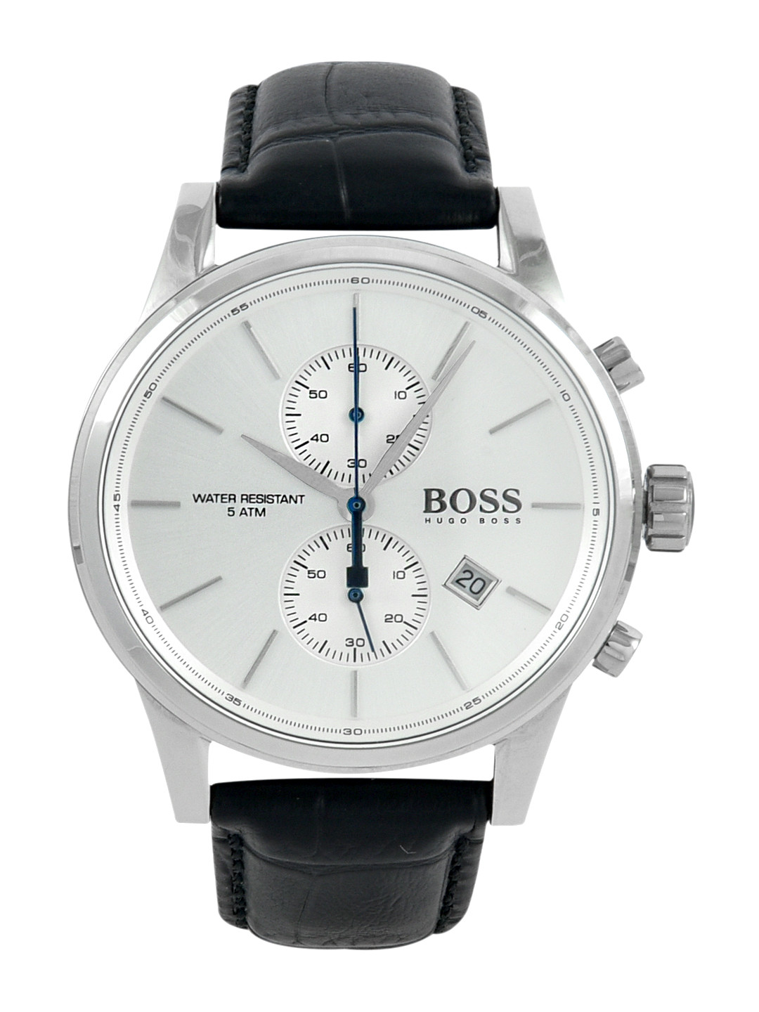 Buy Hugo Boss Men Silver Toned Analogue Leather Watch 1513282 - Watches ...