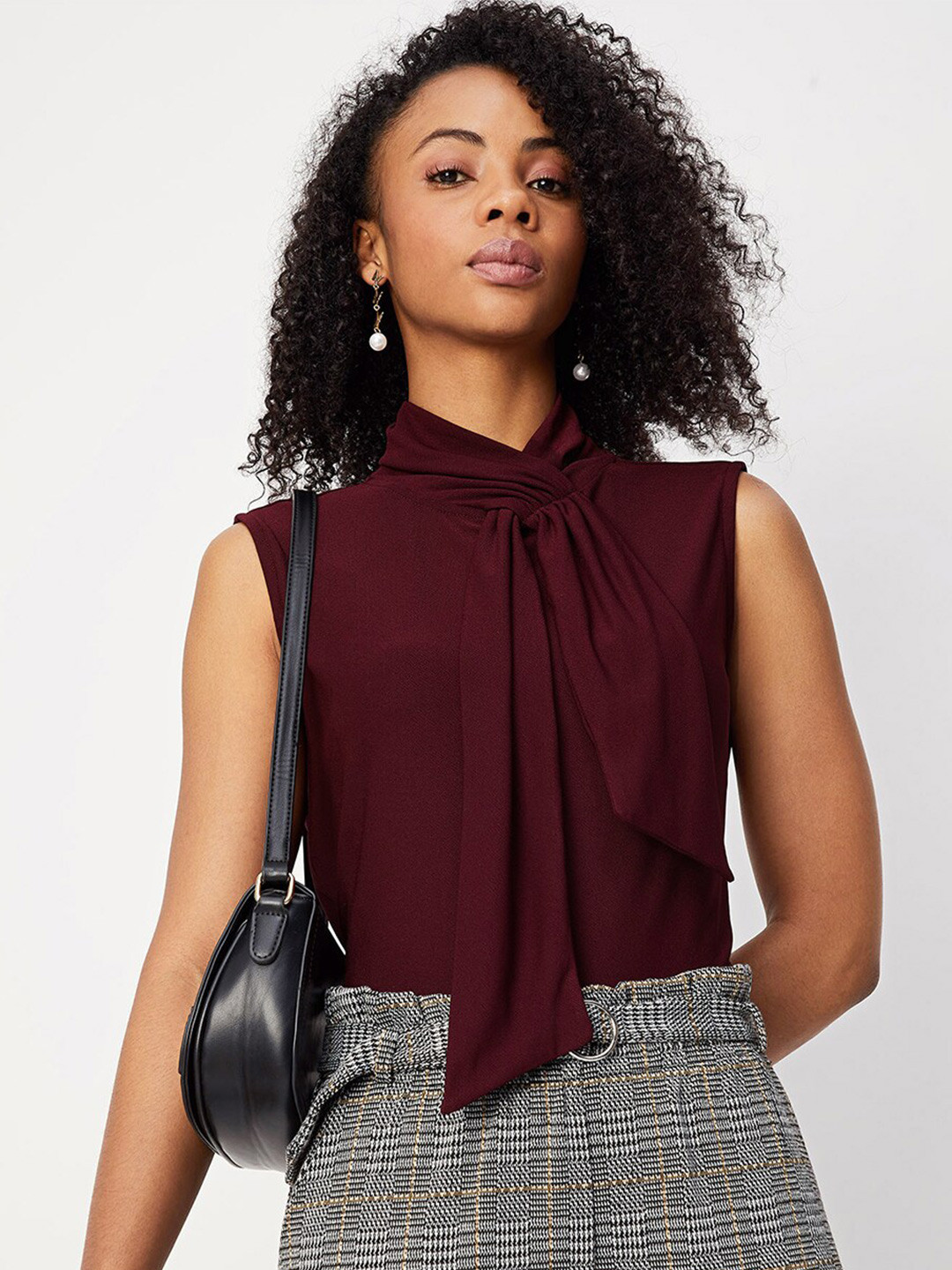 Buy Max High Neck Sleeveless Regular Top - Tops for Women 24307374 | Myntra