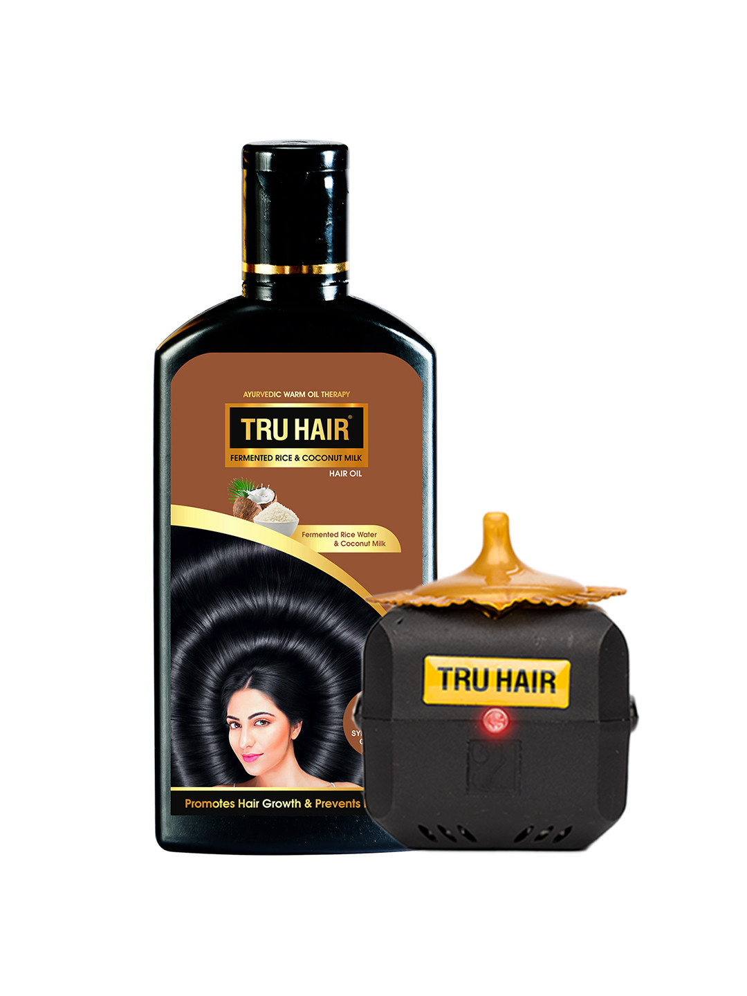 Buy TRU HAIR Fermented Rice & Coconut Milk Hair Oil & Heater 110ml ...