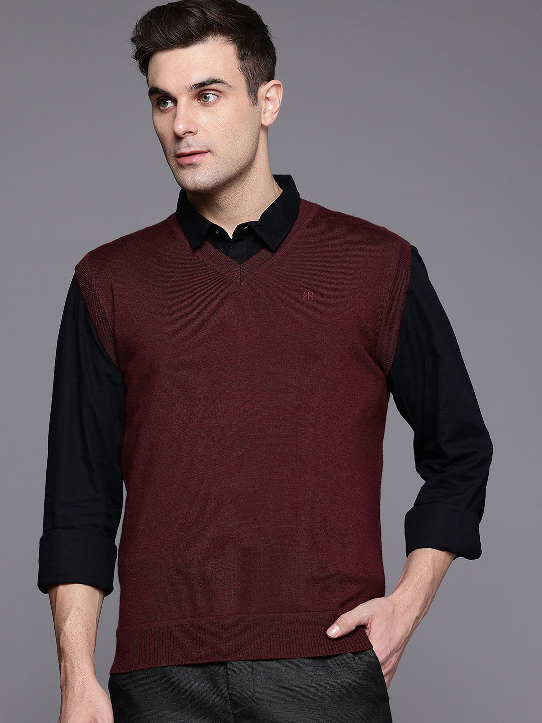 Buy Raymond Men Woollen Sweater Vest - Sweaters for Men 24308768 | Myntra