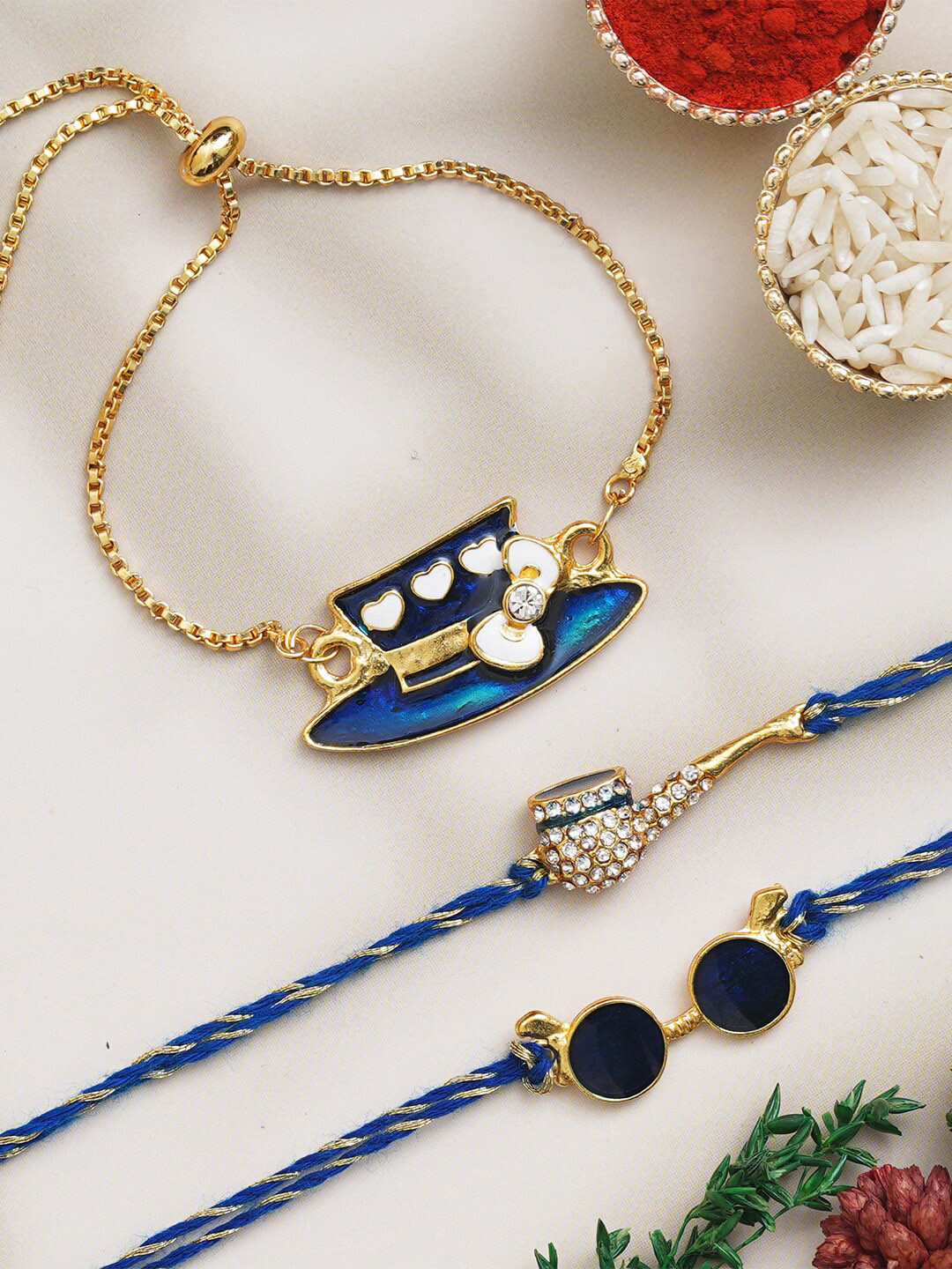 Buy ECraftIndia Set Of 3 Goggle Shape Hat Shape Bracelet & Trumpet ...