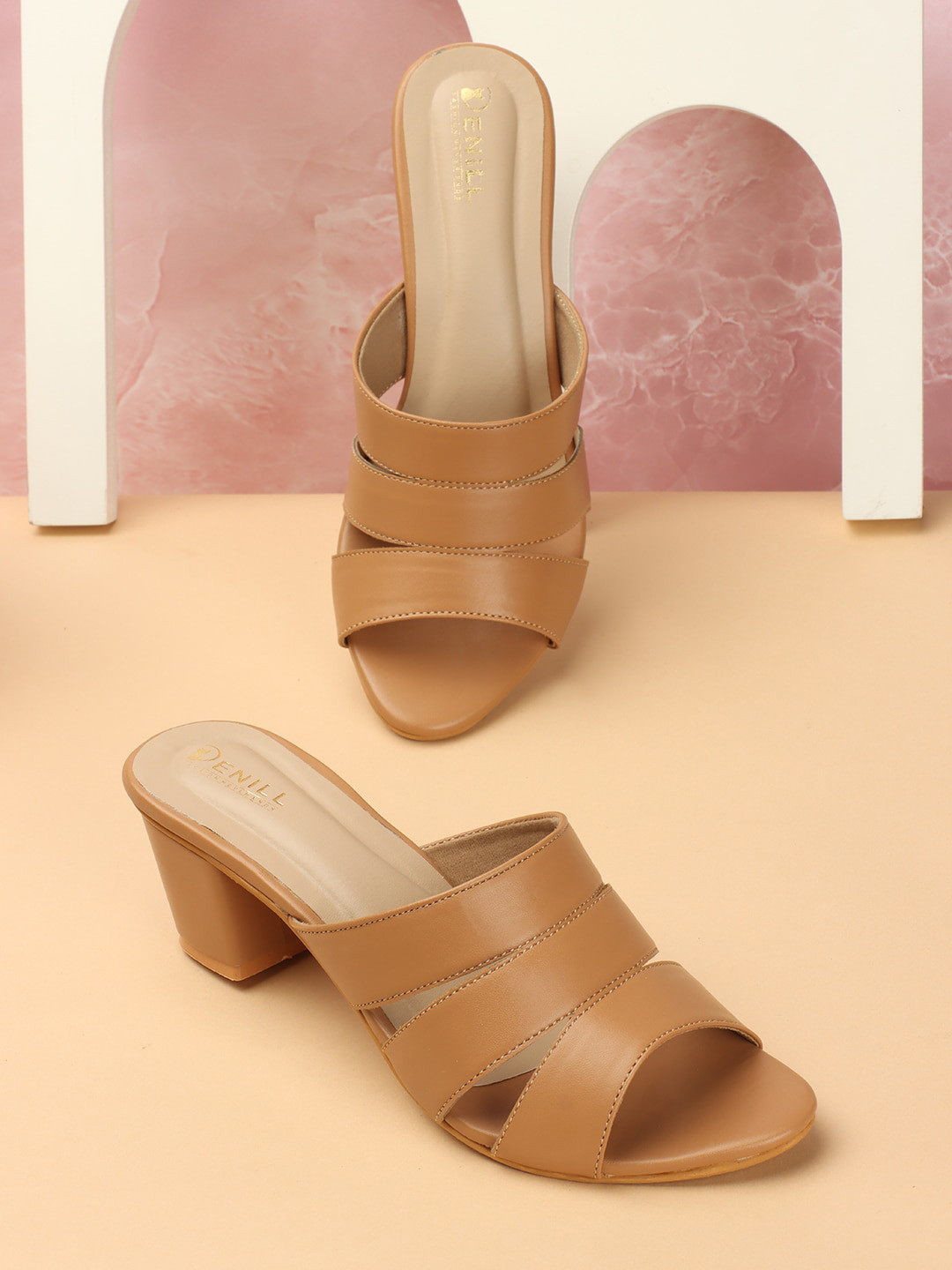 Buy Denill Open Toe Block Heel Mules - Heels for Women 24316292 | Myntra