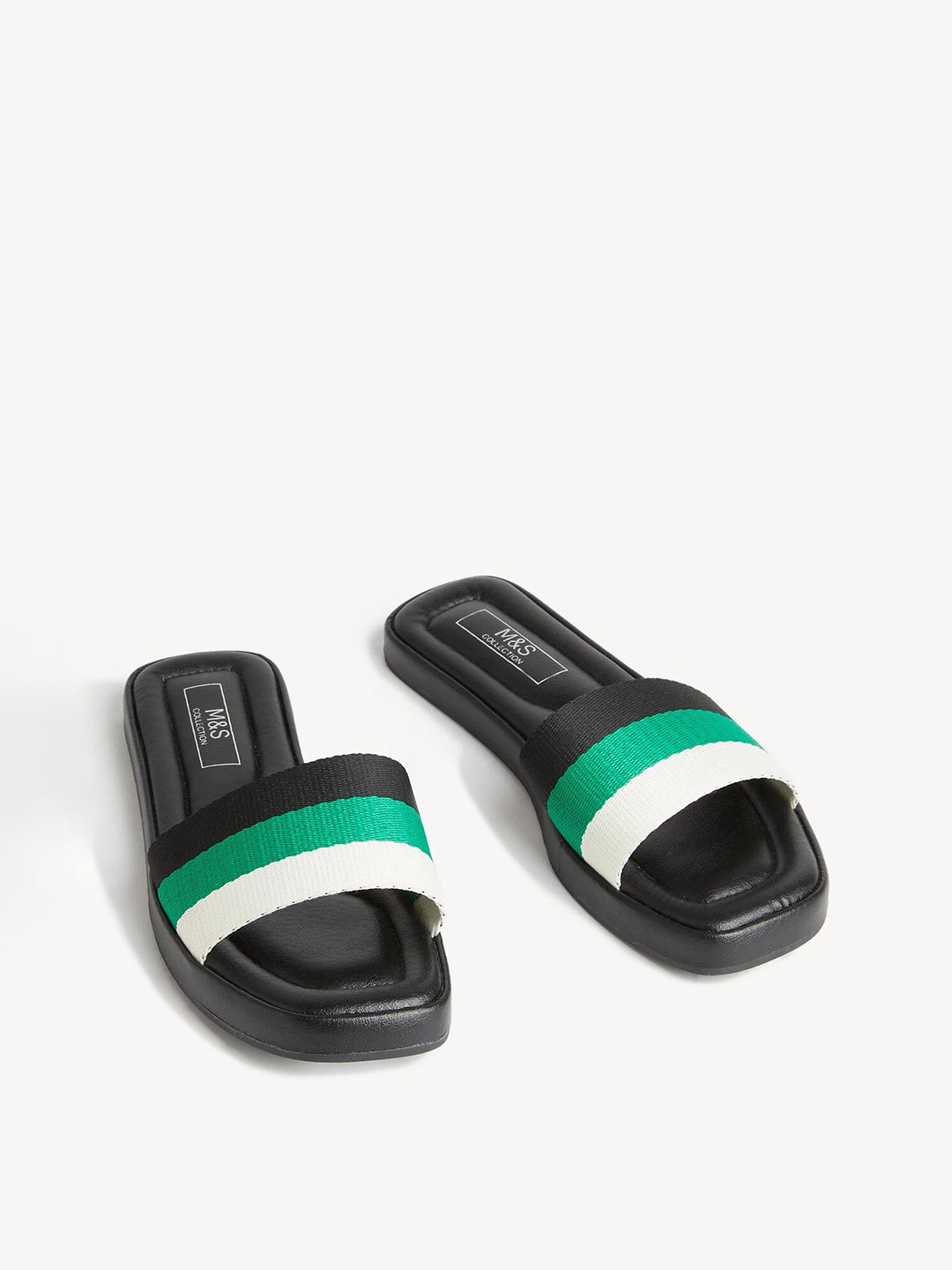 Buy Marks & Spencer Women Striped Sliders - Flip Flops for Women ...