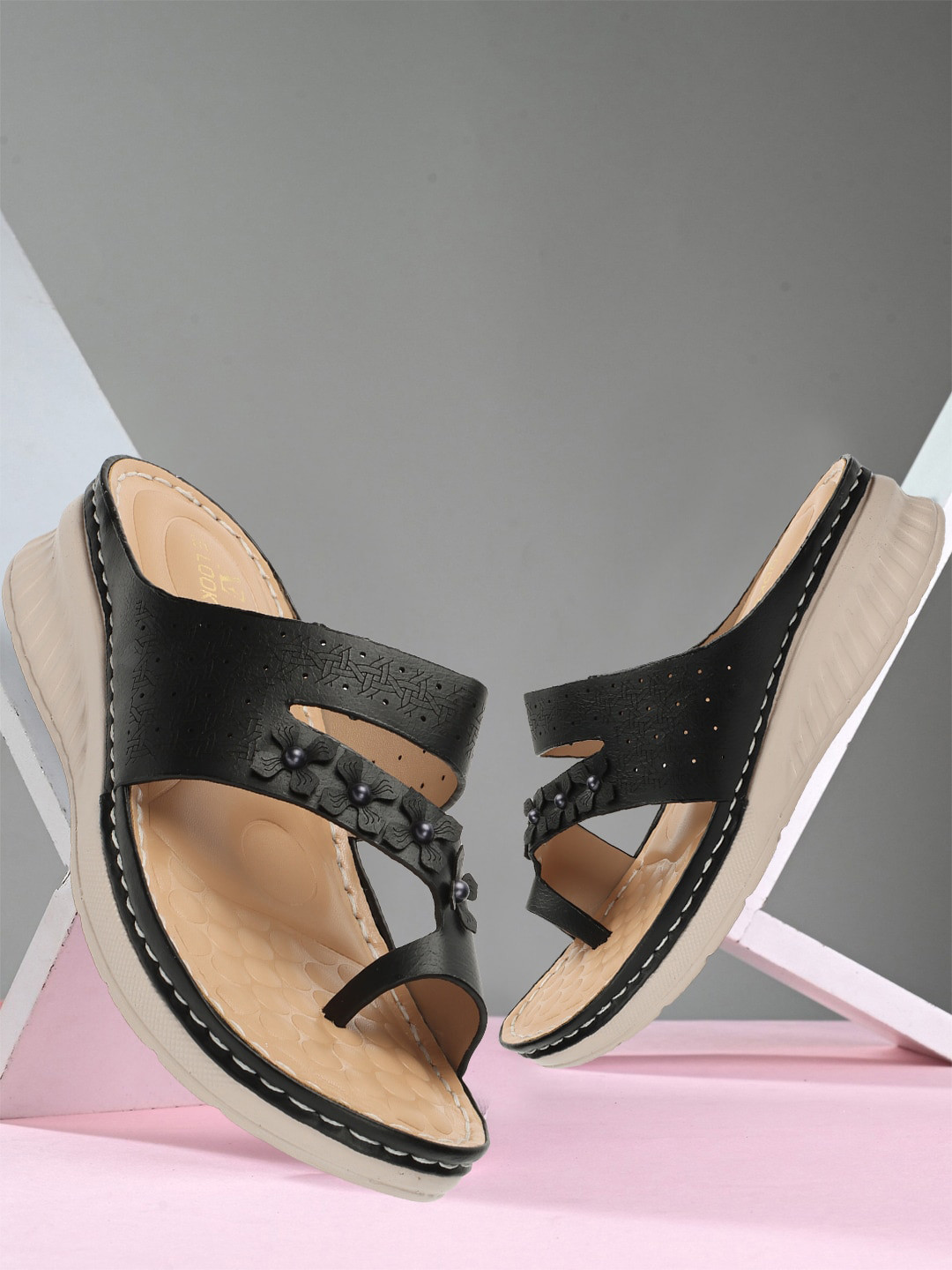 Buy XE Looks Textured Doctor Ortho Open Toe Flats - Flats for Women ...