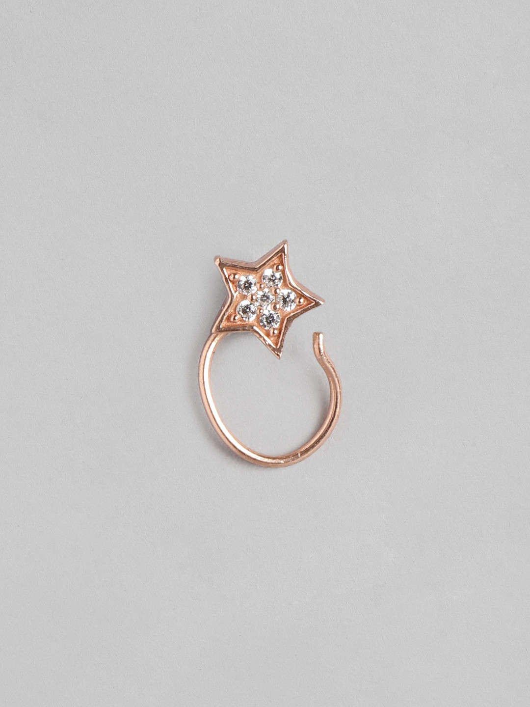 Buy Zavya Women Rose Gold Plated CZ Studded Sterling Silver Star Shaped ...