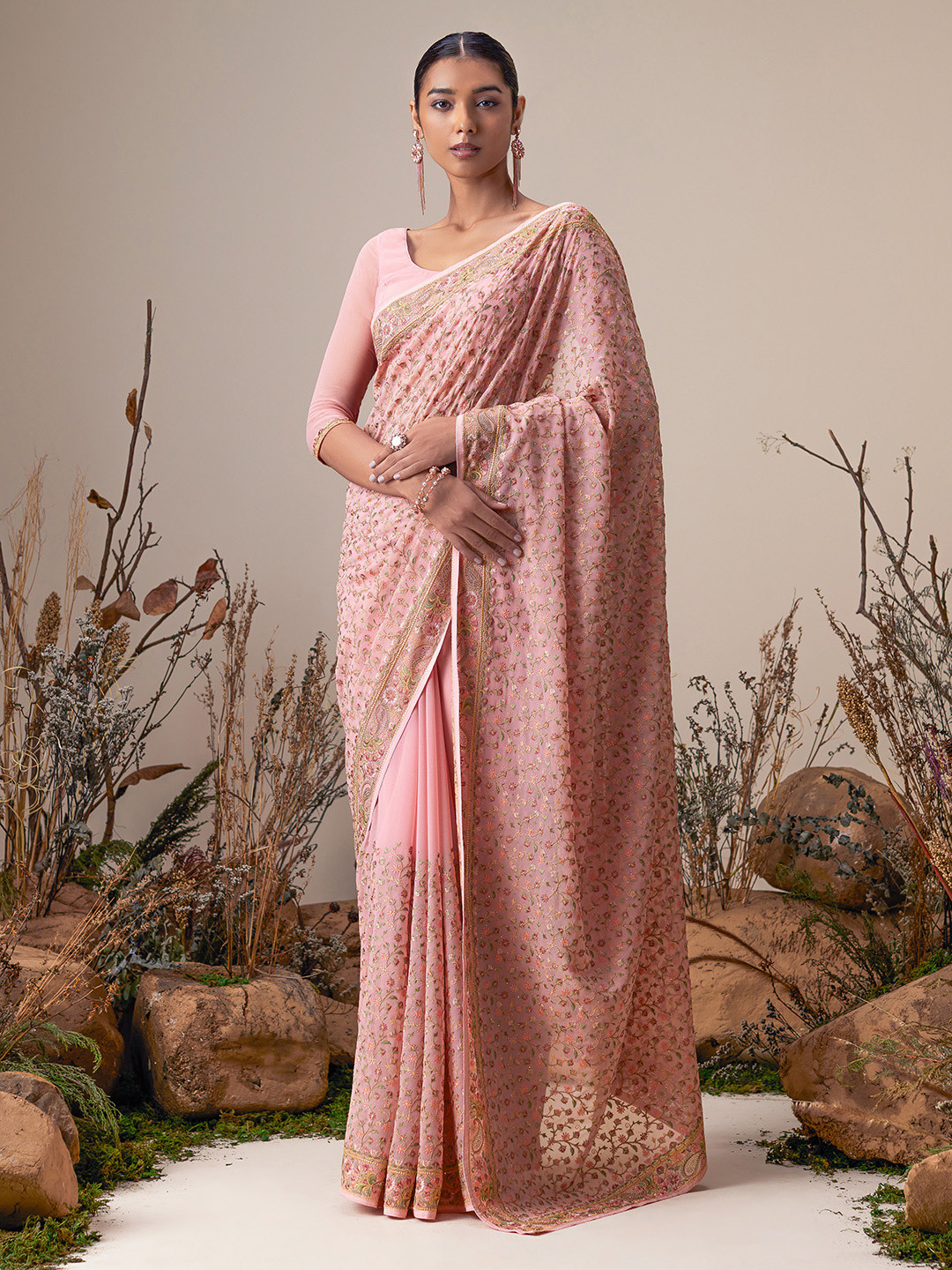 Buy Soch Floral Embroidered Saree - Sarees for Women 24328632 | Myntra