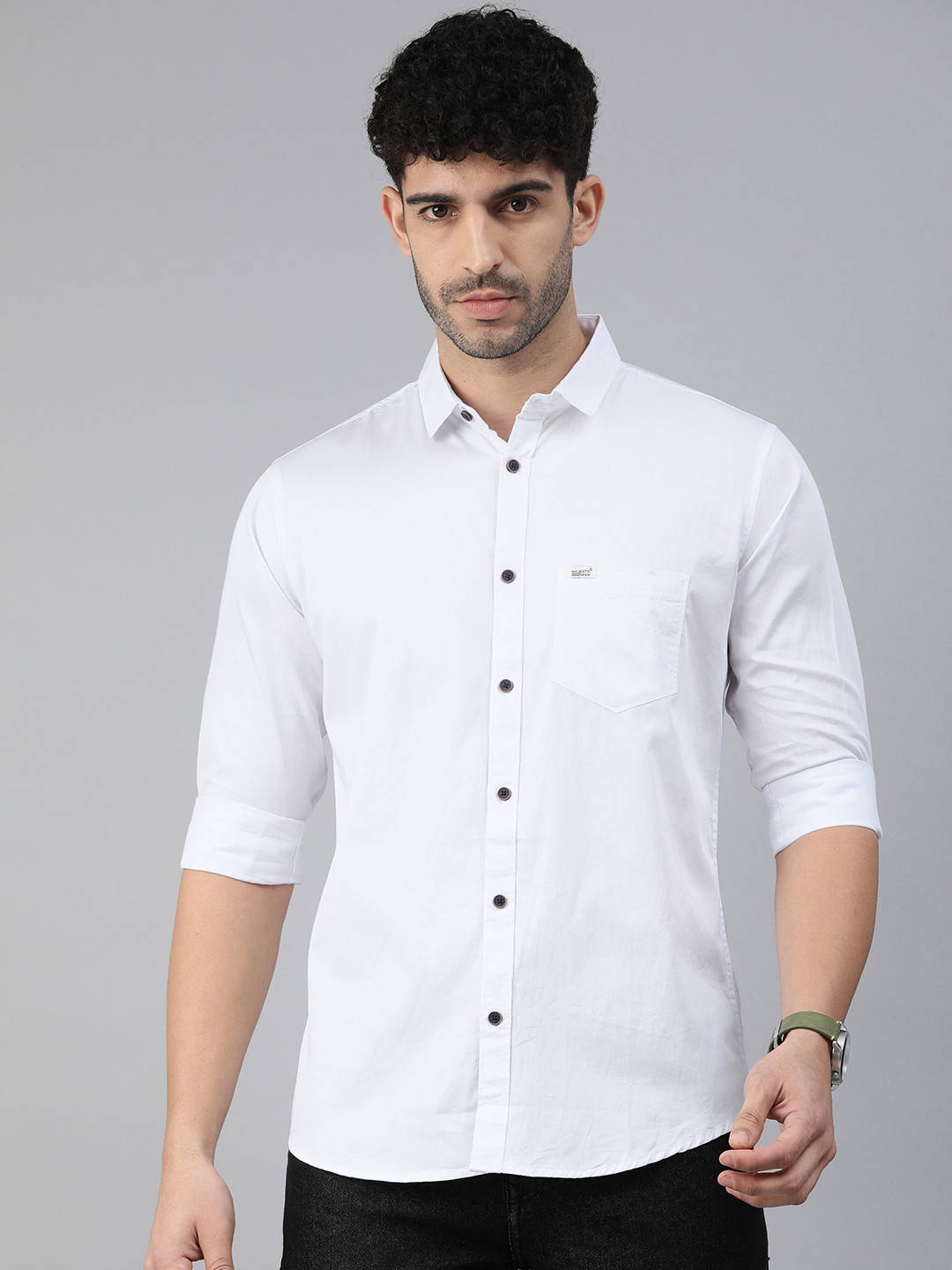 Buy Majestic Man Men Classic Slim Fit Pure Cotton Casual Shirt - Shirts ...