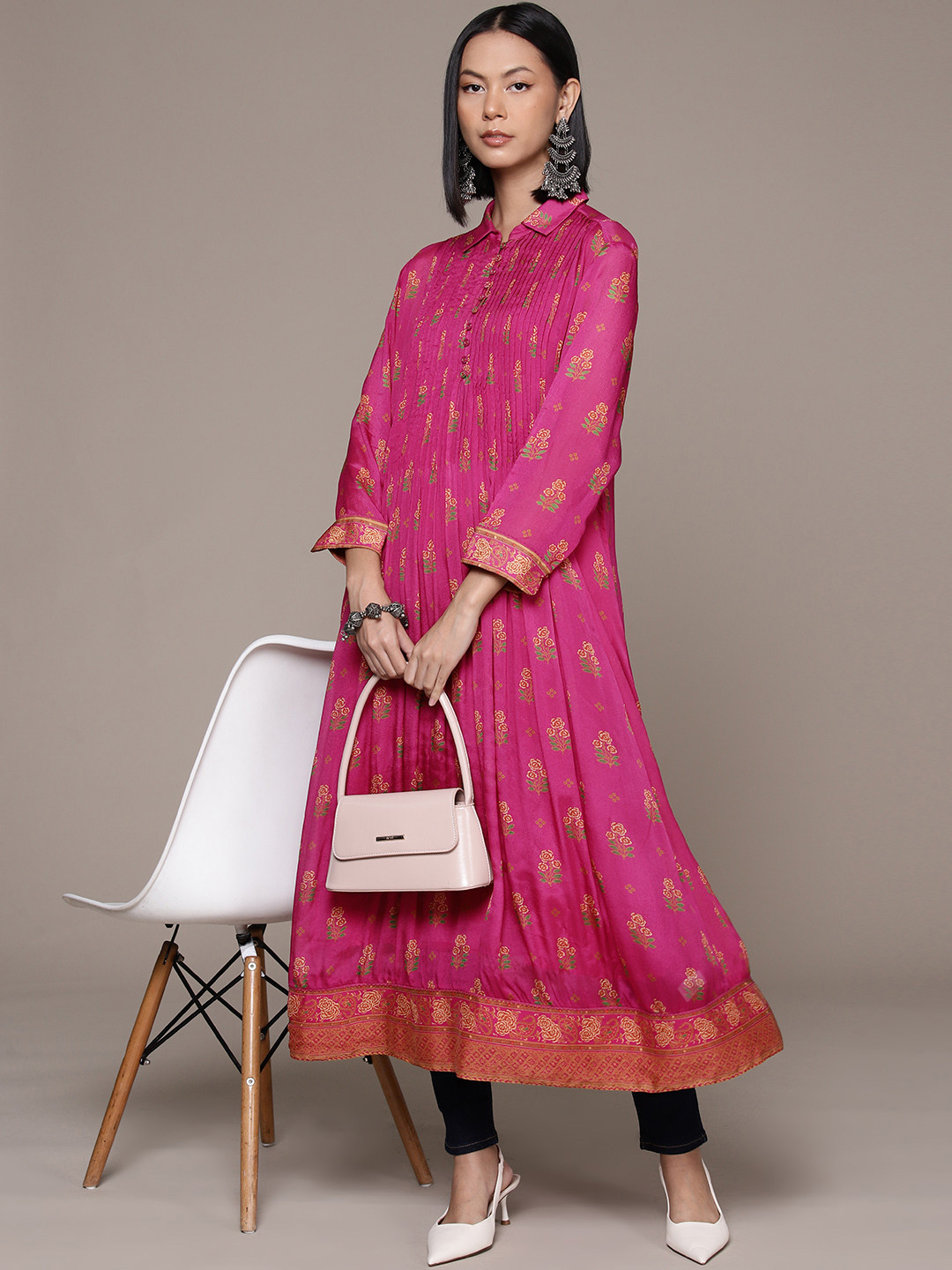 Buy Ritu Kumar Women Ethnic Motifs Printed Kurta With Inner - Kurtas ...