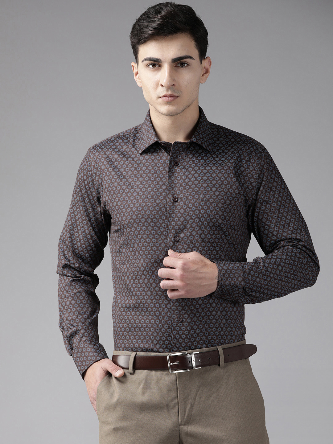 Buy Blackberrys Pure Cotton Slim Fit Printed Formal Shirt - Shirts for ...