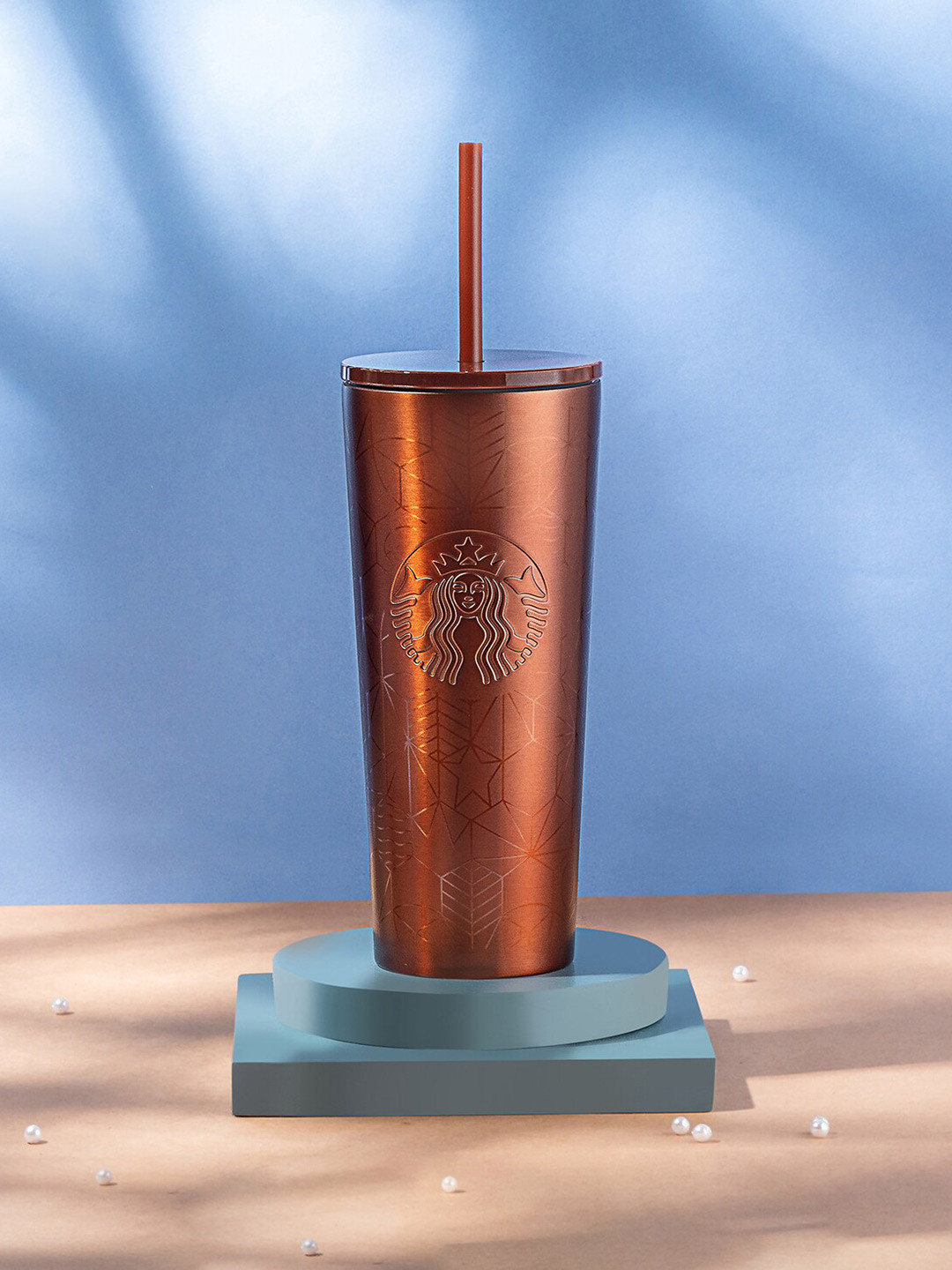 Buy Starbucks Copper Toned Textured Stainless Steel Matte Cup 473 Ml ...
