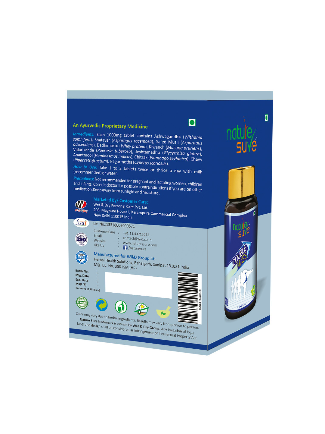 Buy Nature Sure Double Mass Tablets For Weight Gain 90 Tablets - Weight ...