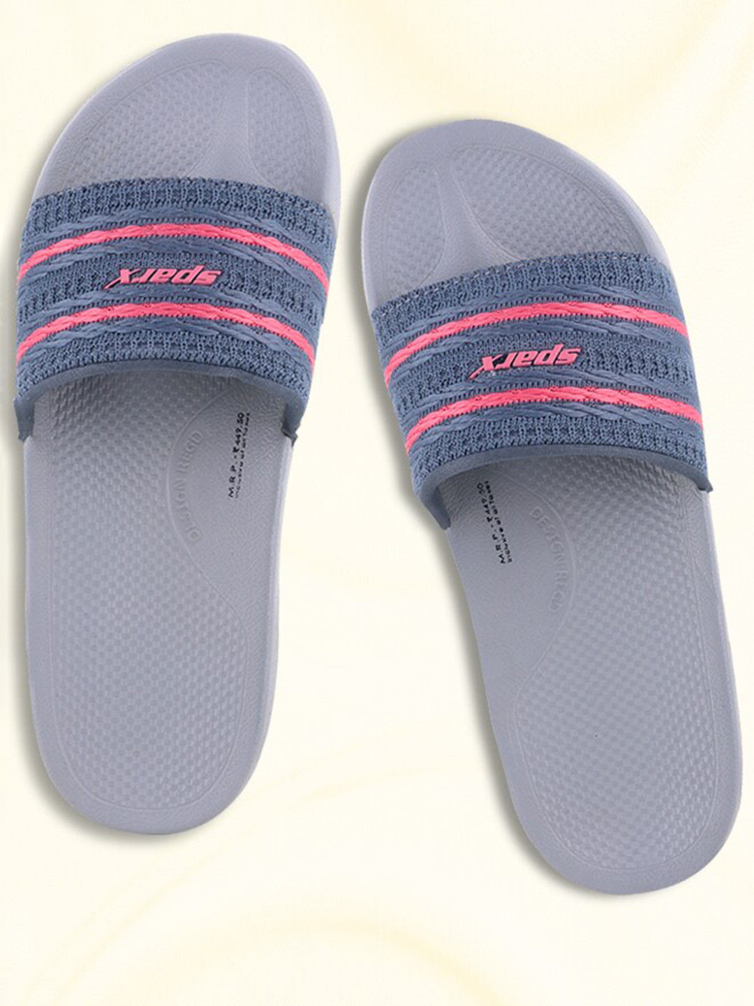 Buy Sparx Women Self Design Fabric Sliders - Flip Flops for Women ...