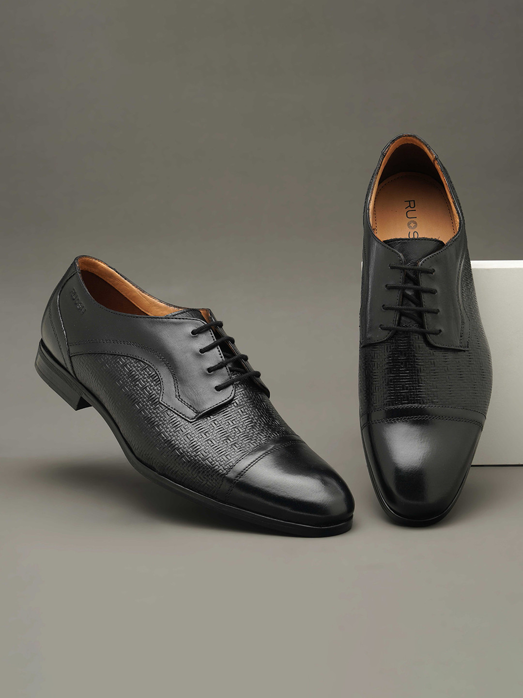 Buy Ruosh Men Textured Leather Formal Derbys - Formal Shoes for Men ...