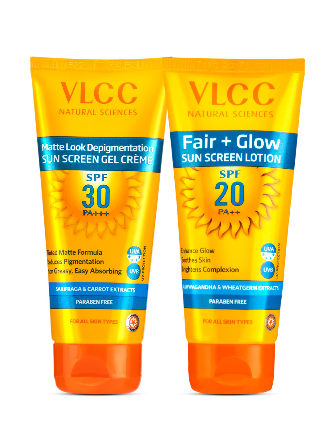 Buy VLCC Fair+Glow SPF20 Sunscreen 50ml & Matte Look SPF30 Sunscreen ...