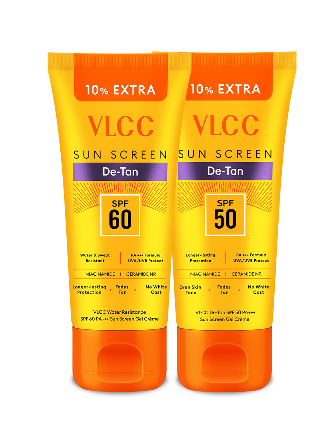 Buy VLCC DeTan SPF 50 & Water Resistant SPF 60 Sunscreen Set 100g Each ...